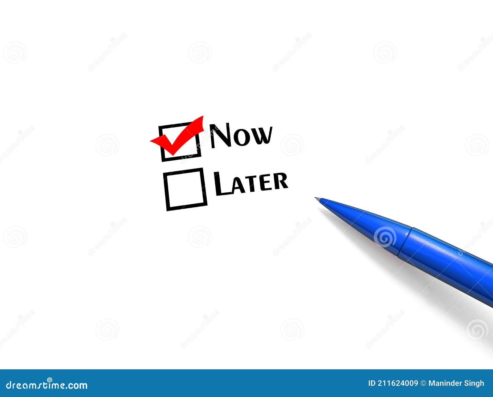 Now or Later concept. stock illustration. Illustration of accepted ...