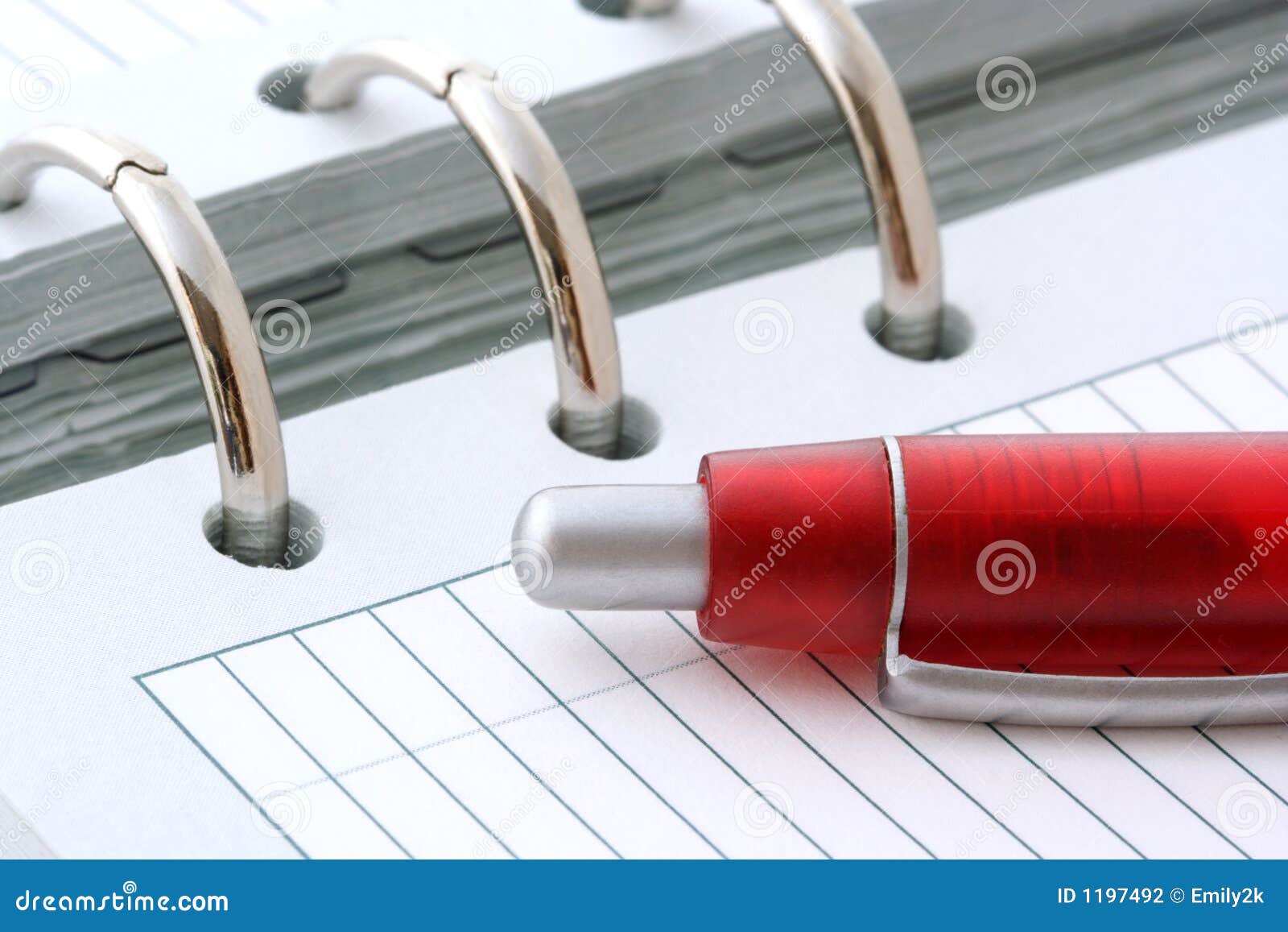 Ballpoint Pen on Notebook stock photo. Image of marketing - 1197492