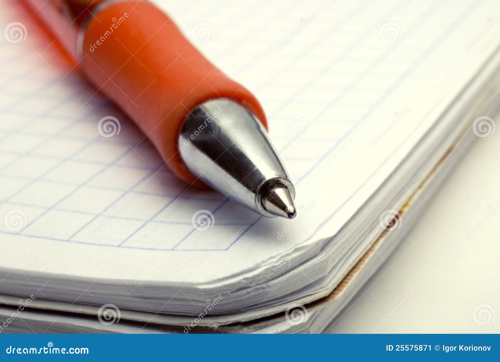 Ballpoint Pen on Notebook stock image. Image of page - 25575871
