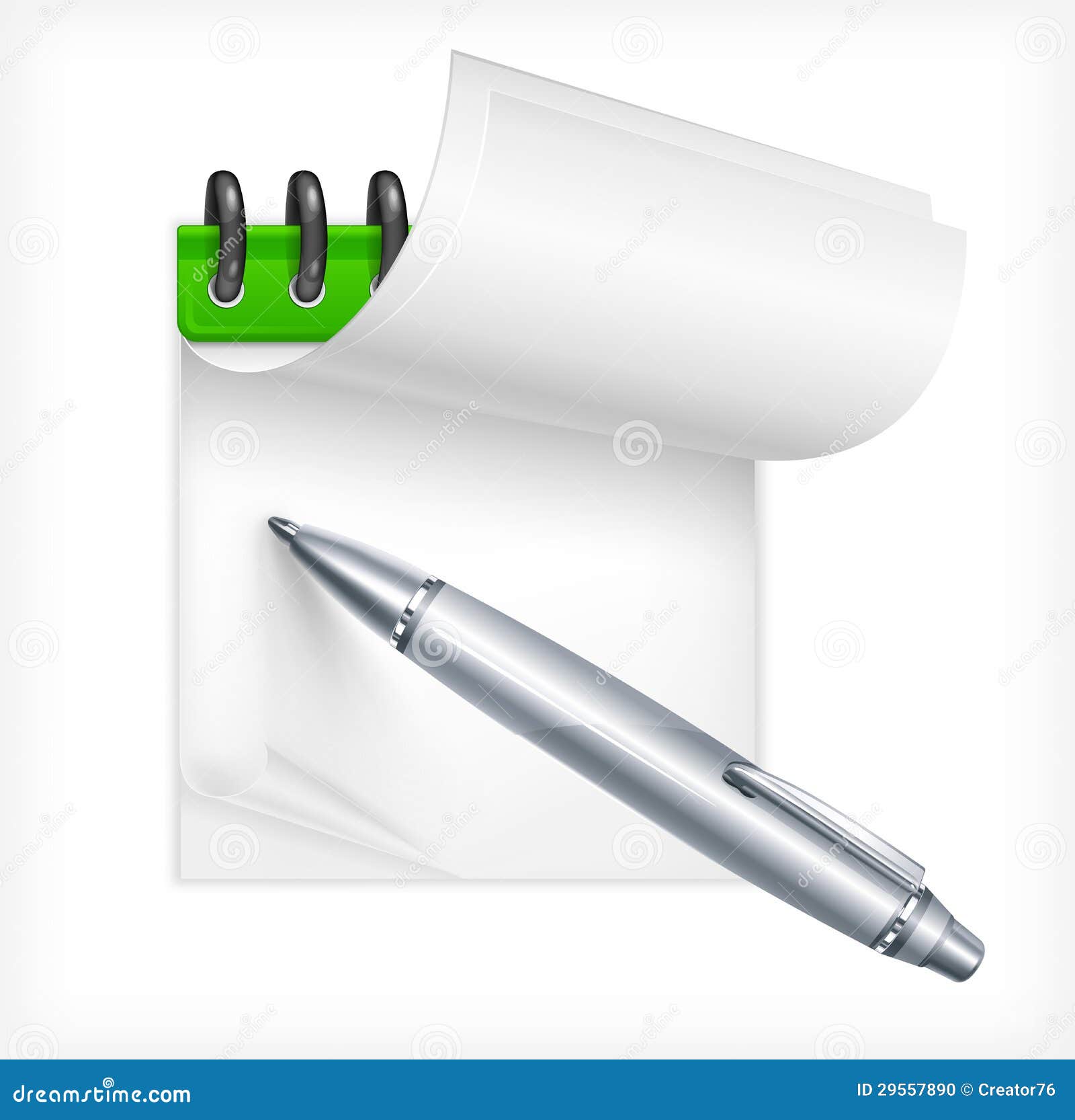 Ballpoint pen and notebook stock vector. Illustration of notepaper ... Ballpoint pen and notebook stock vector. Illustration of notepaper ...
