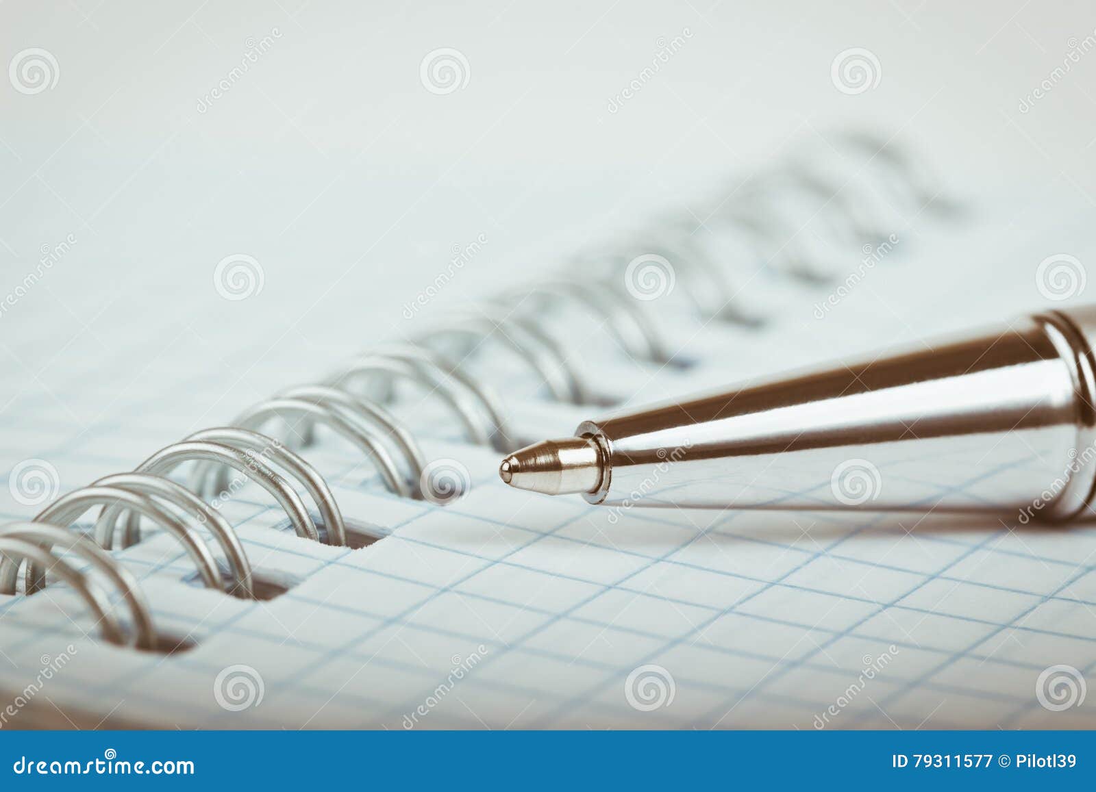 Ballpoint pen and notebook stock image. Image of silver - 79311577