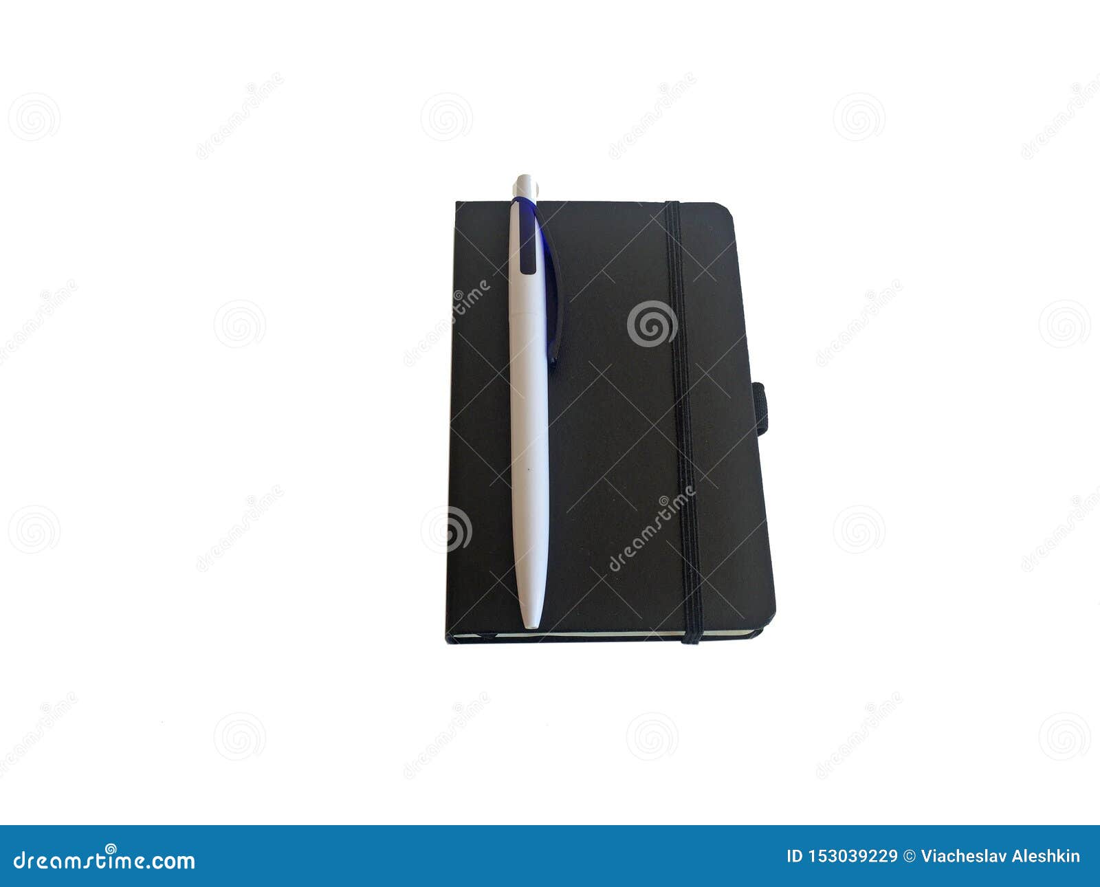 Ballpoint Pen and Notebook on a White Background Stock Image - Image of ...