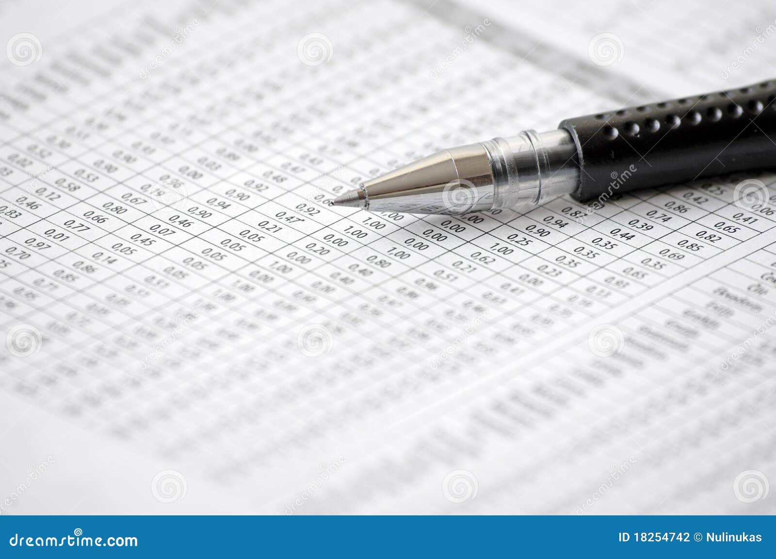 Ballpoint Pen and numbers stock photo. Image of growth - 18254742