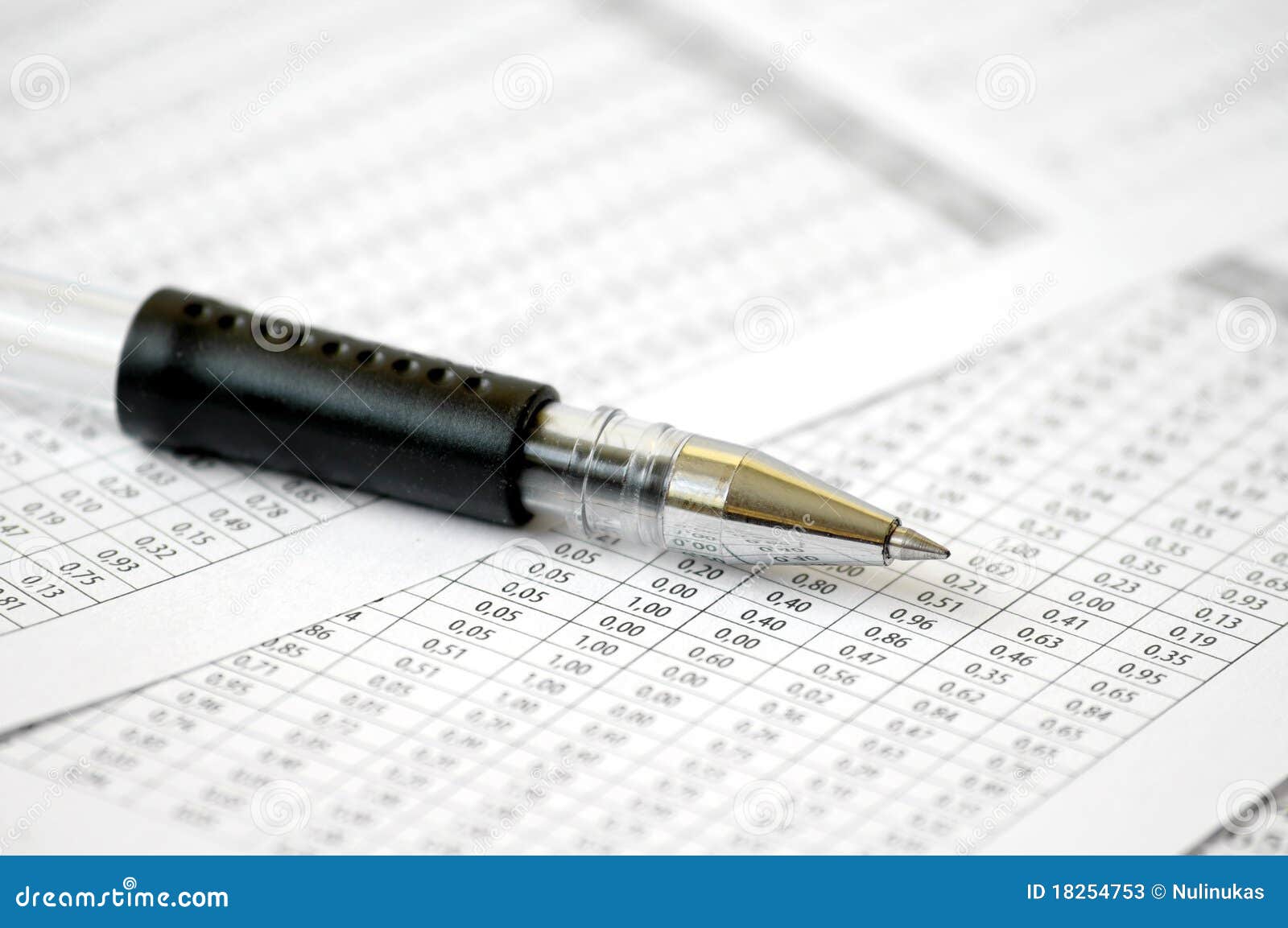 Ballpoint Pen and numbers stock image. Image of calculation - 18254753