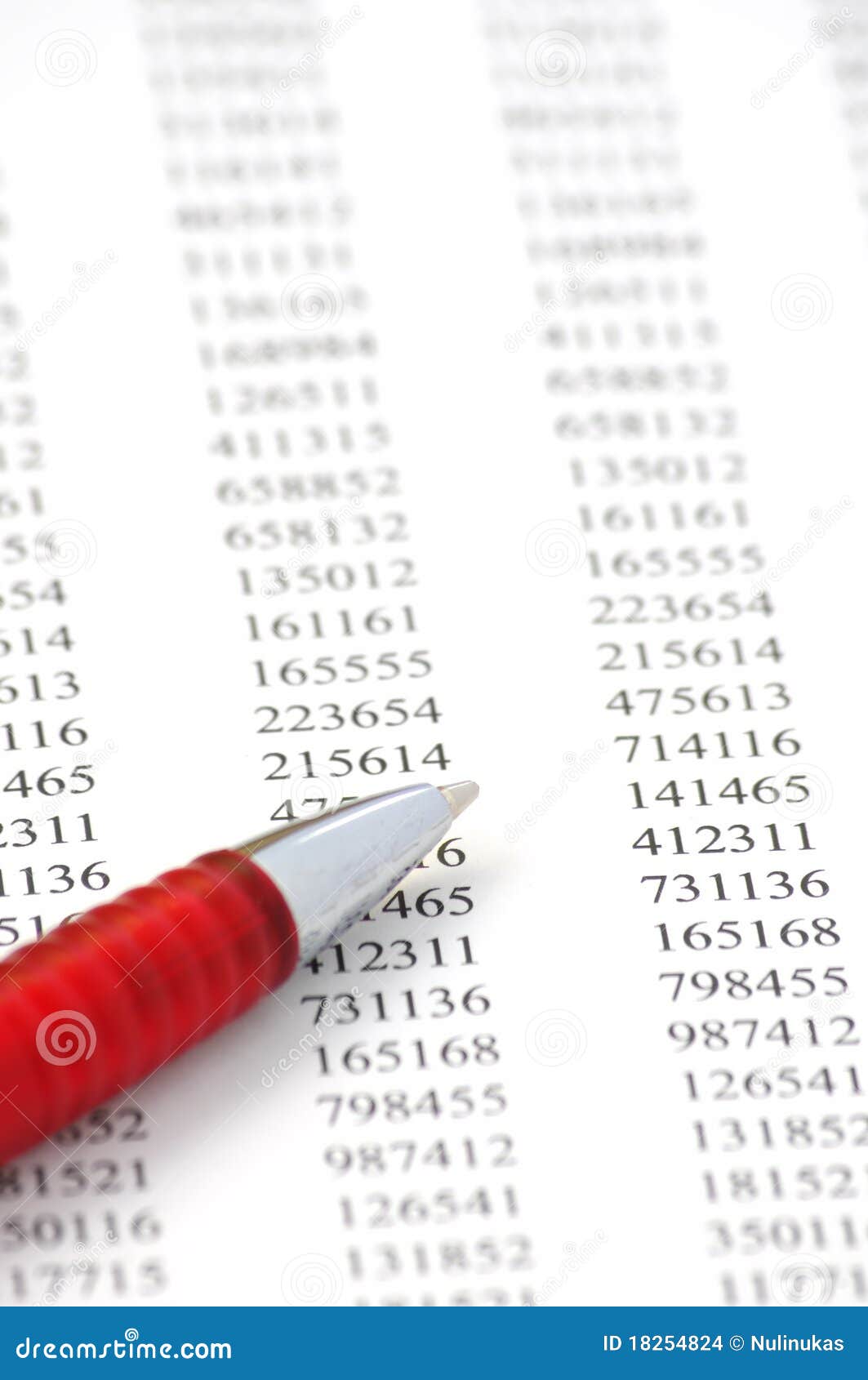 Ballpoint Pen and numbers stock photo. Image of growth - 18254824
