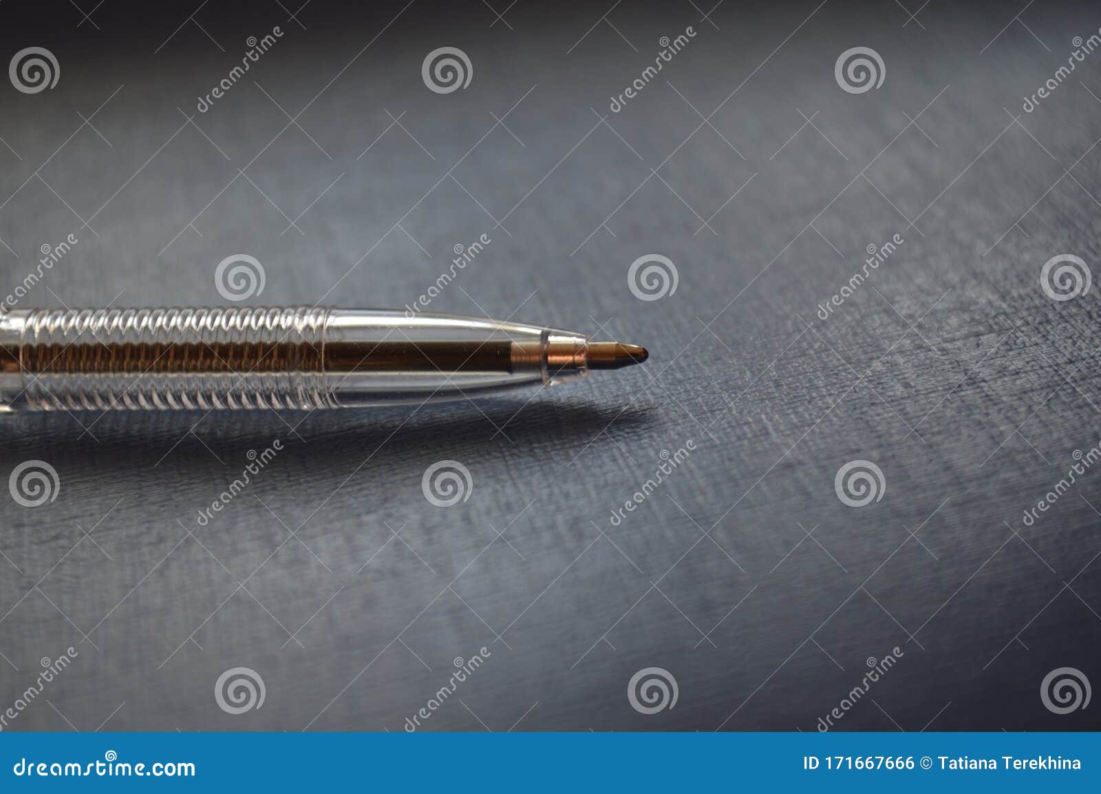 Ballpoint Pen Perpendicular on a Gray Background Stock Photo - Image of ...