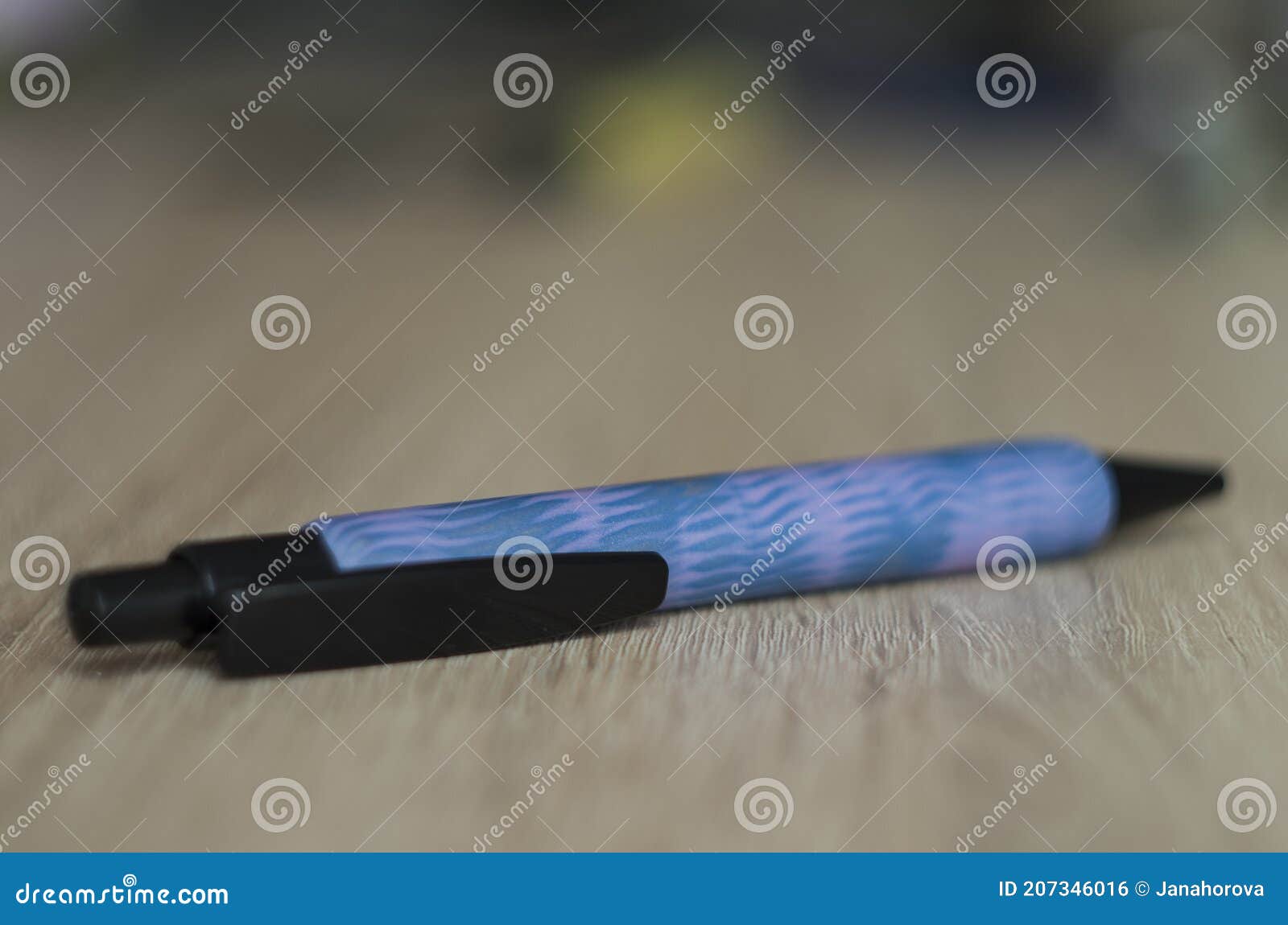 Ballpoint pen on the table stock photo. Image of girly - 207346016