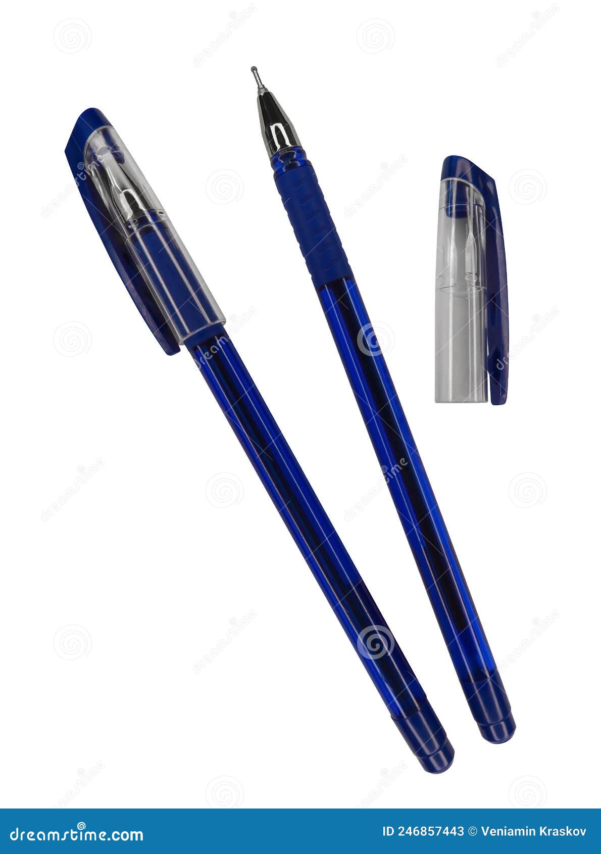 Ballpoint pens - blue stock image. Image of business - 246857443