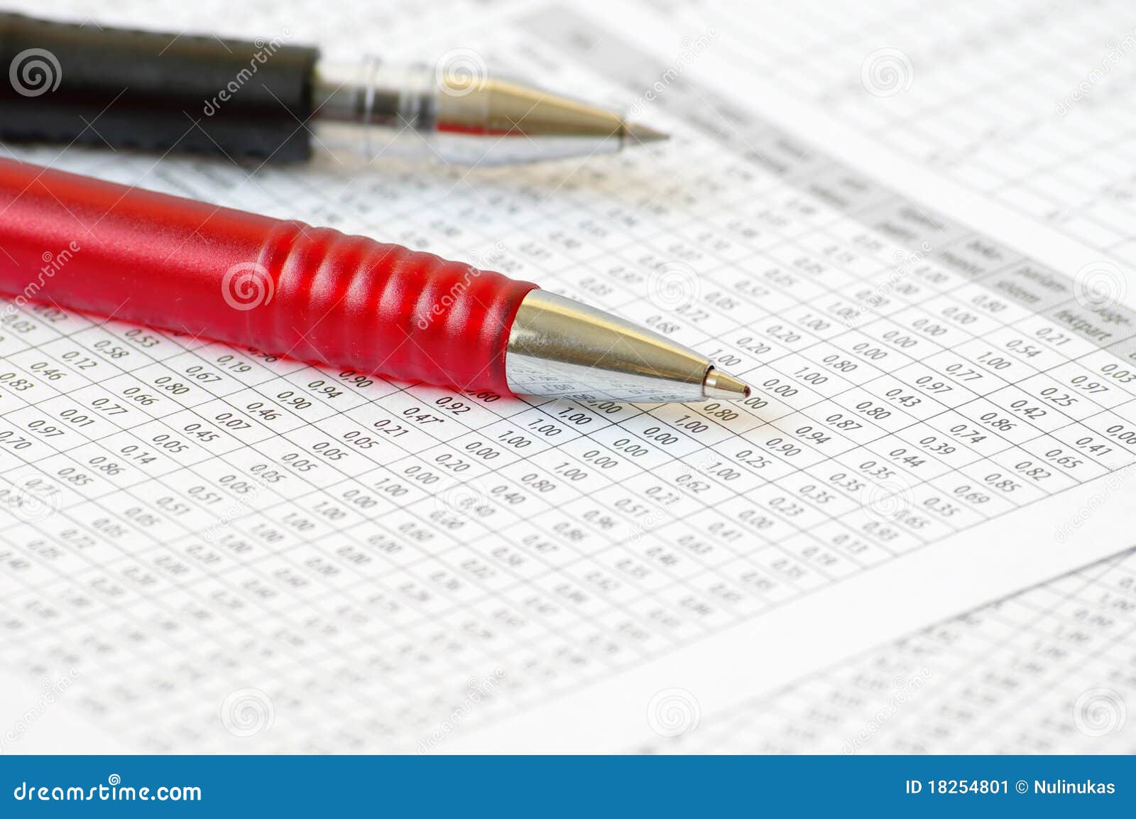 Ballpoint Pens and numbers stock image. Image of investment - 18254801