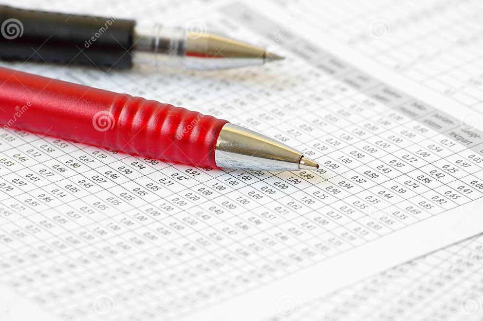 Ballpoint Pens and numbers stock image. Image of investment - 18254801