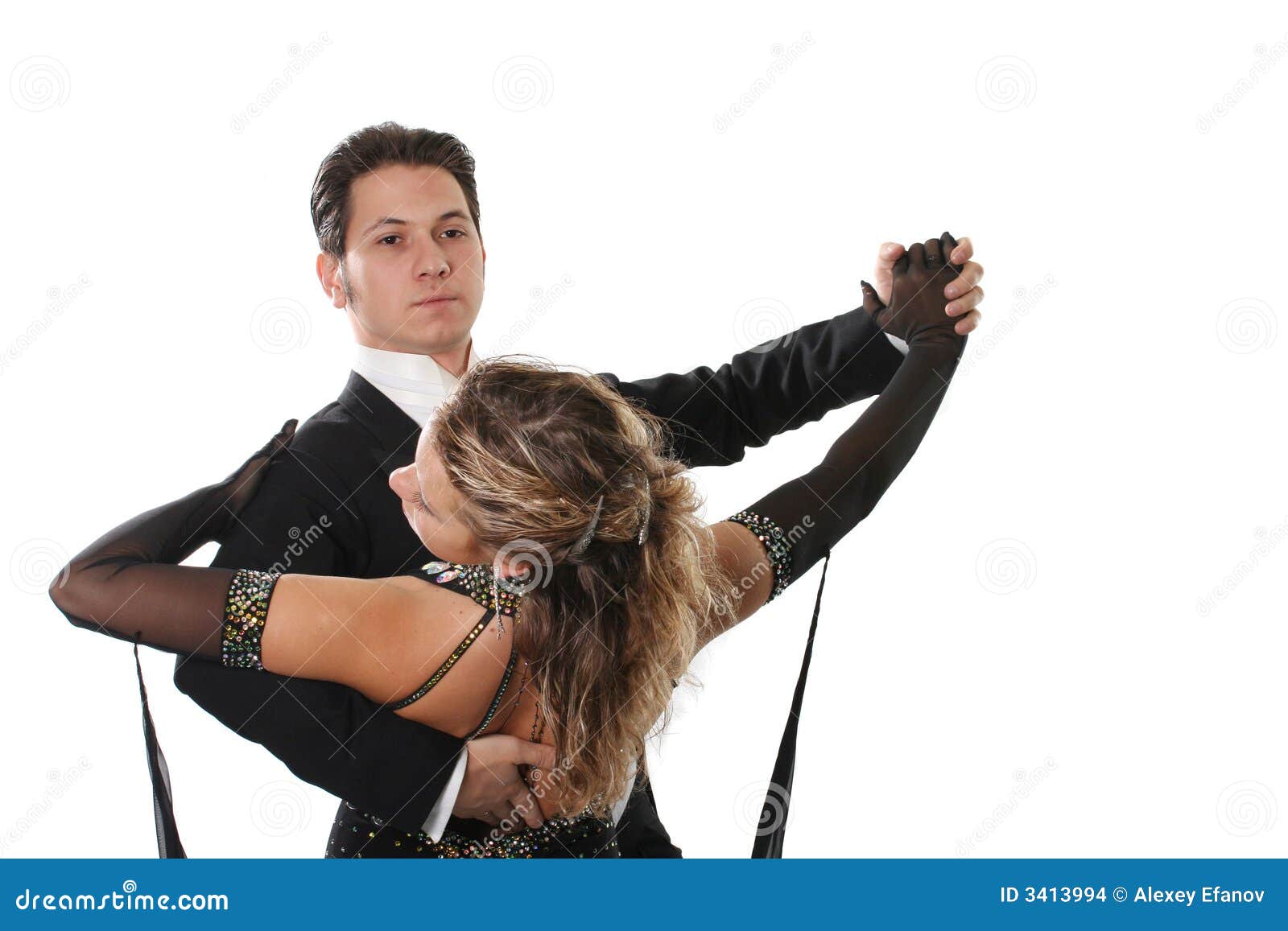 Ballroom Dance Couple In A Dance Pose Isolated On White Stock ...