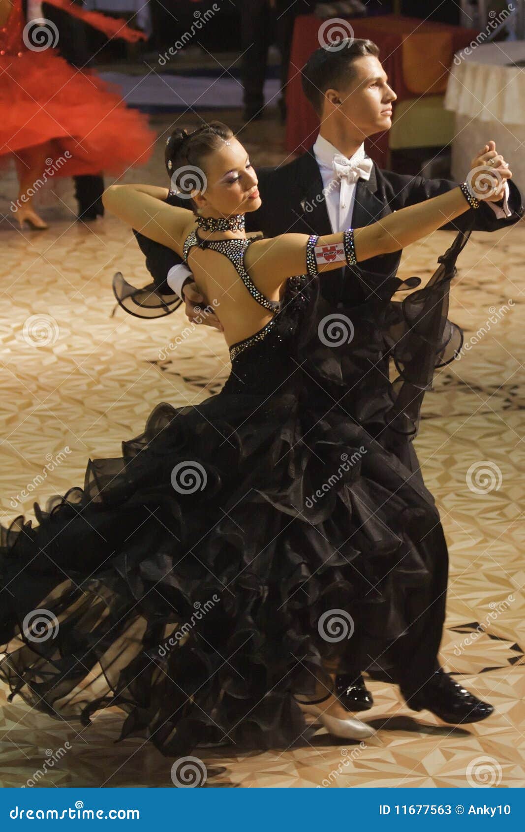 Ballroom Dancers in Black editorial stock photo. Image of elegance ...