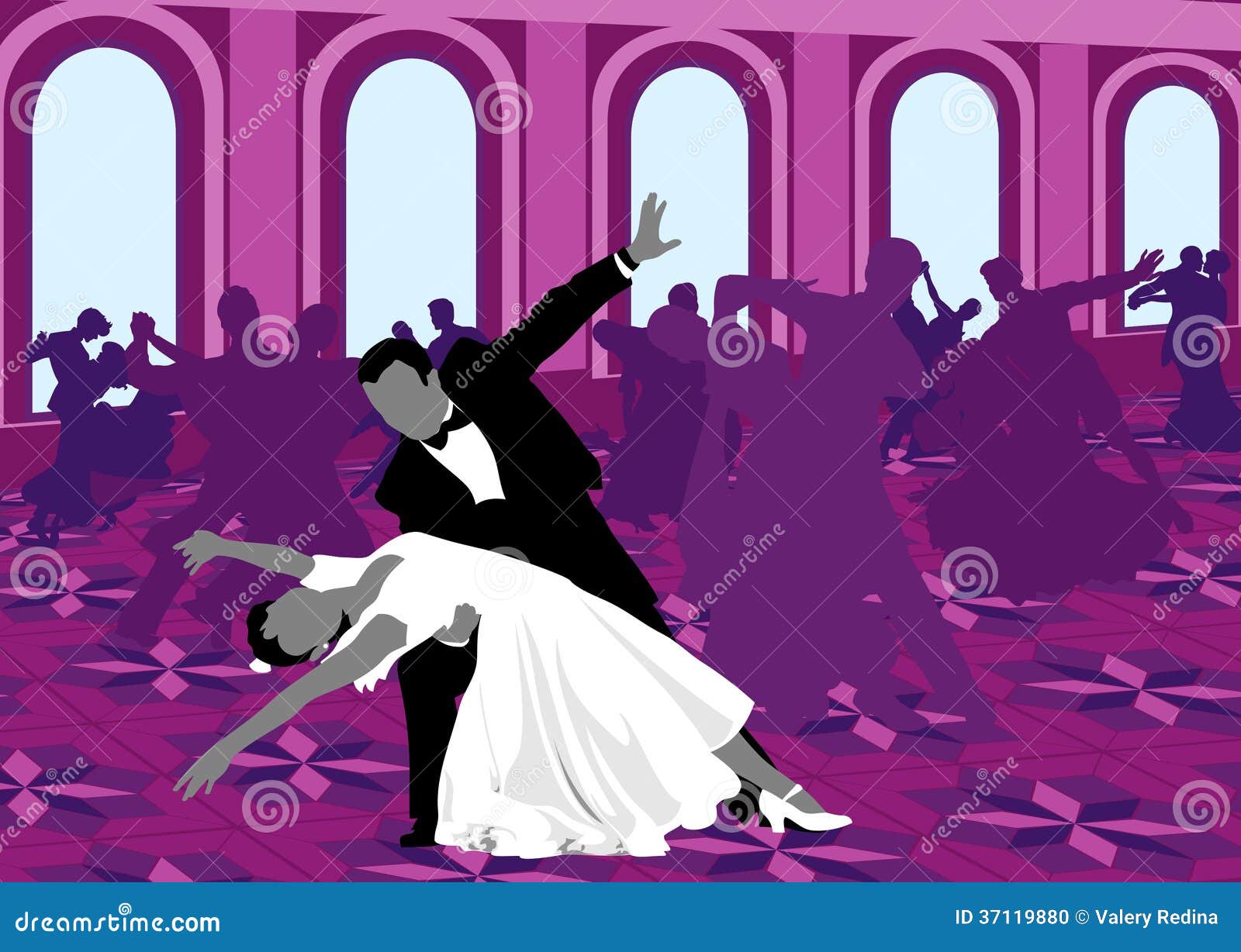 Ballroom Dancing Web Banner Templates Cartoon Vector | CartoonDealer ...