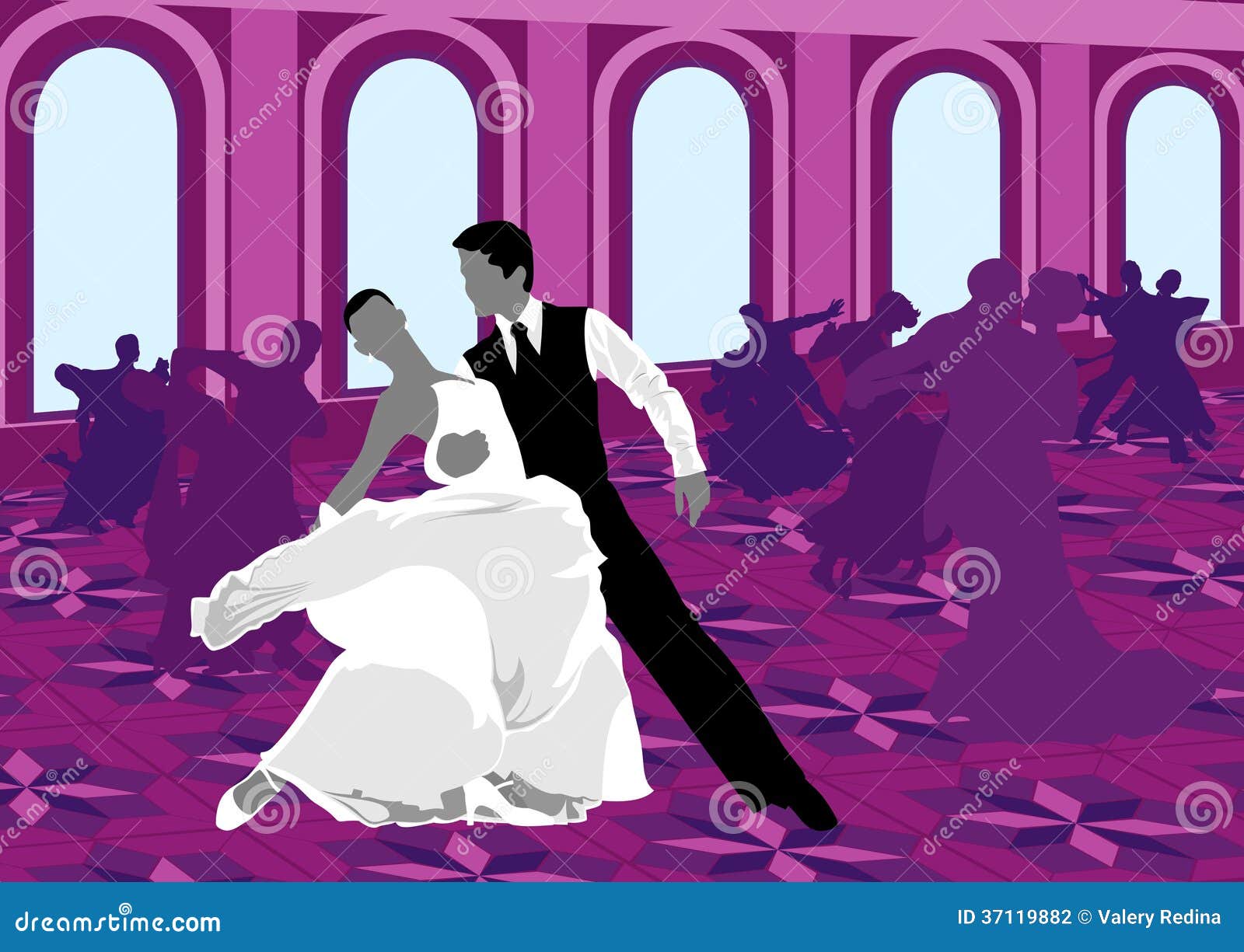 Ballroom Dancing Web Banner Templates Cartoon Vector | CartoonDealer ...