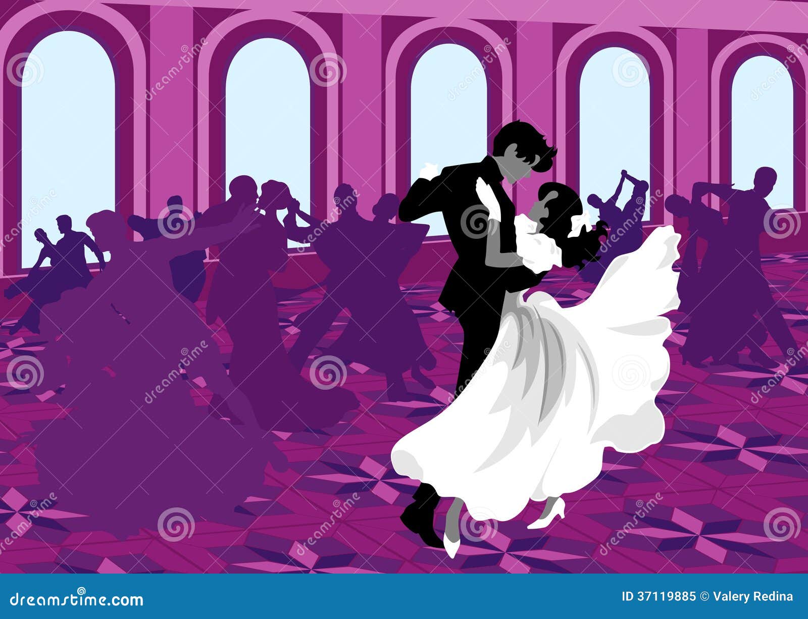 Ballroom Dancing Couples. Cartoon Vector | CartoonDealer.com #71114819
