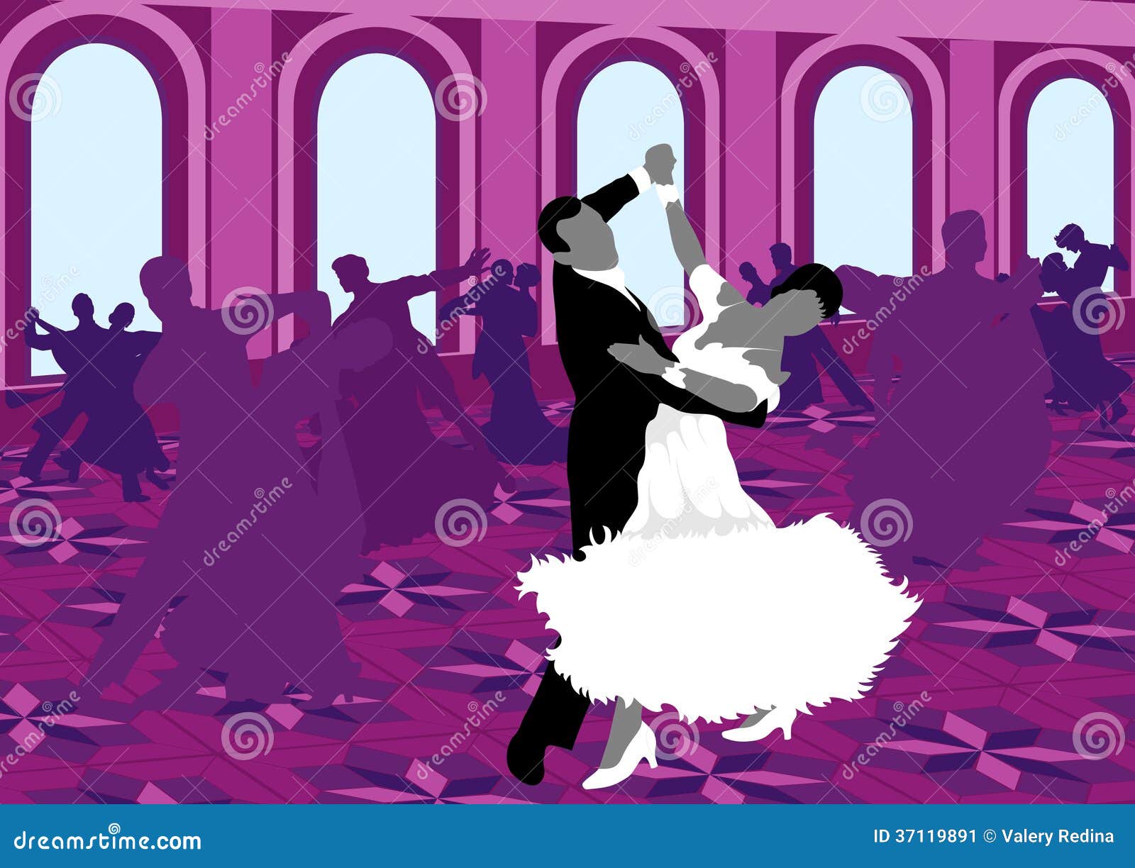 Ballroom Dancing Couples. Cartoon Vector | CartoonDealer.com #71114819