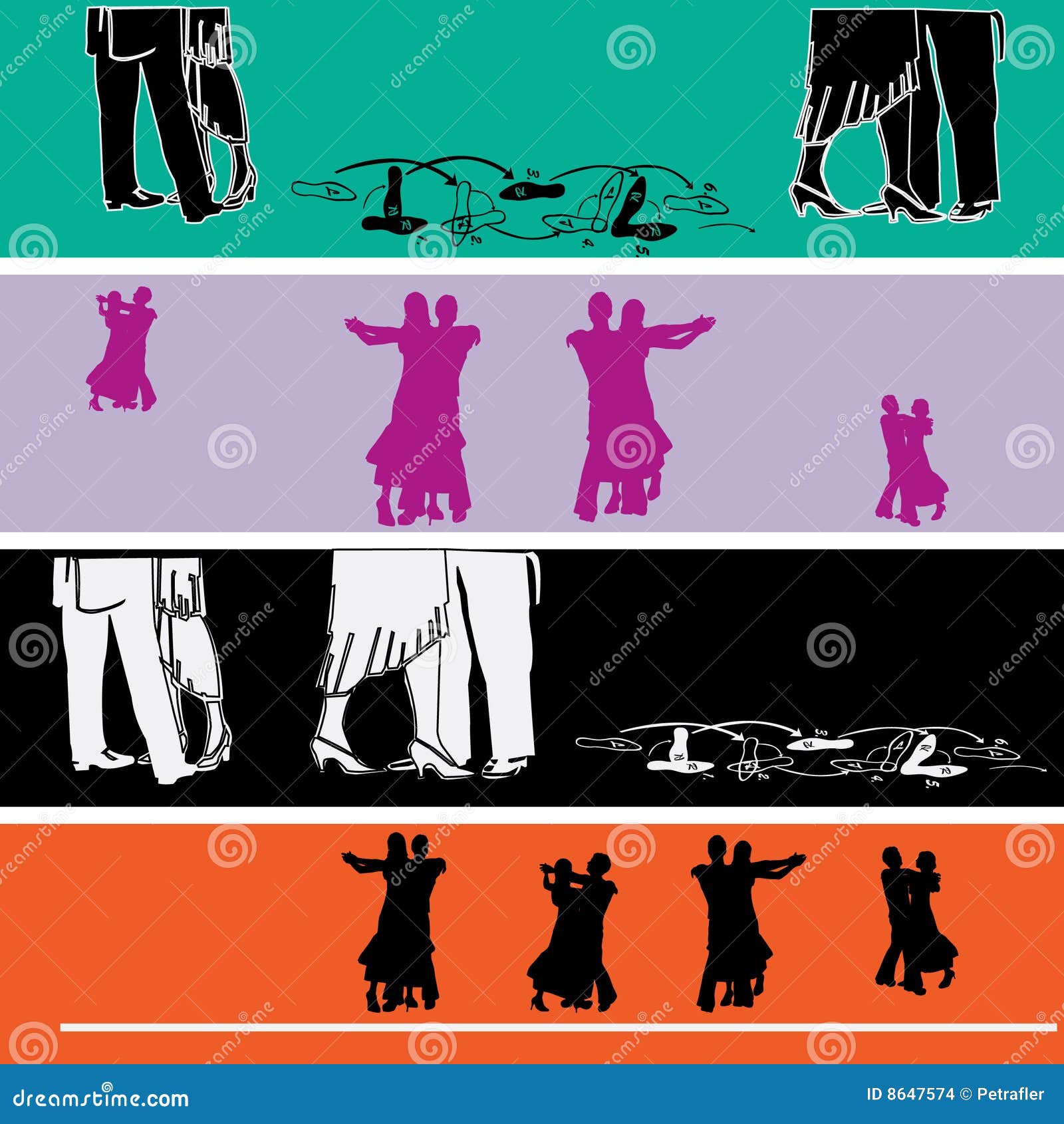 Ballroom Dancing Web Banner Templates Stock Vector - Illustration of ...