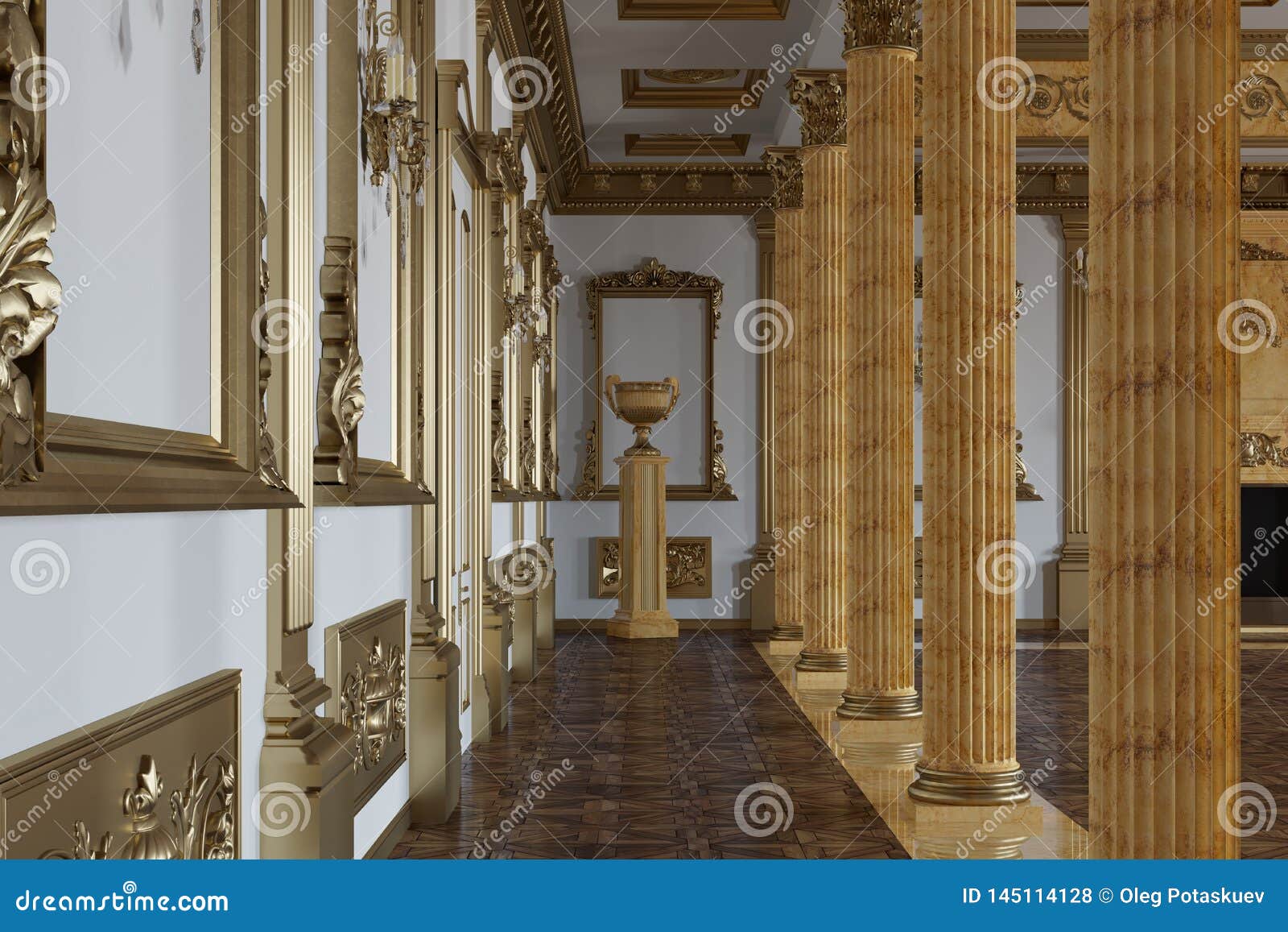 The Ballroom and Restaurant in Classic Style Stock Photo - Image of ...