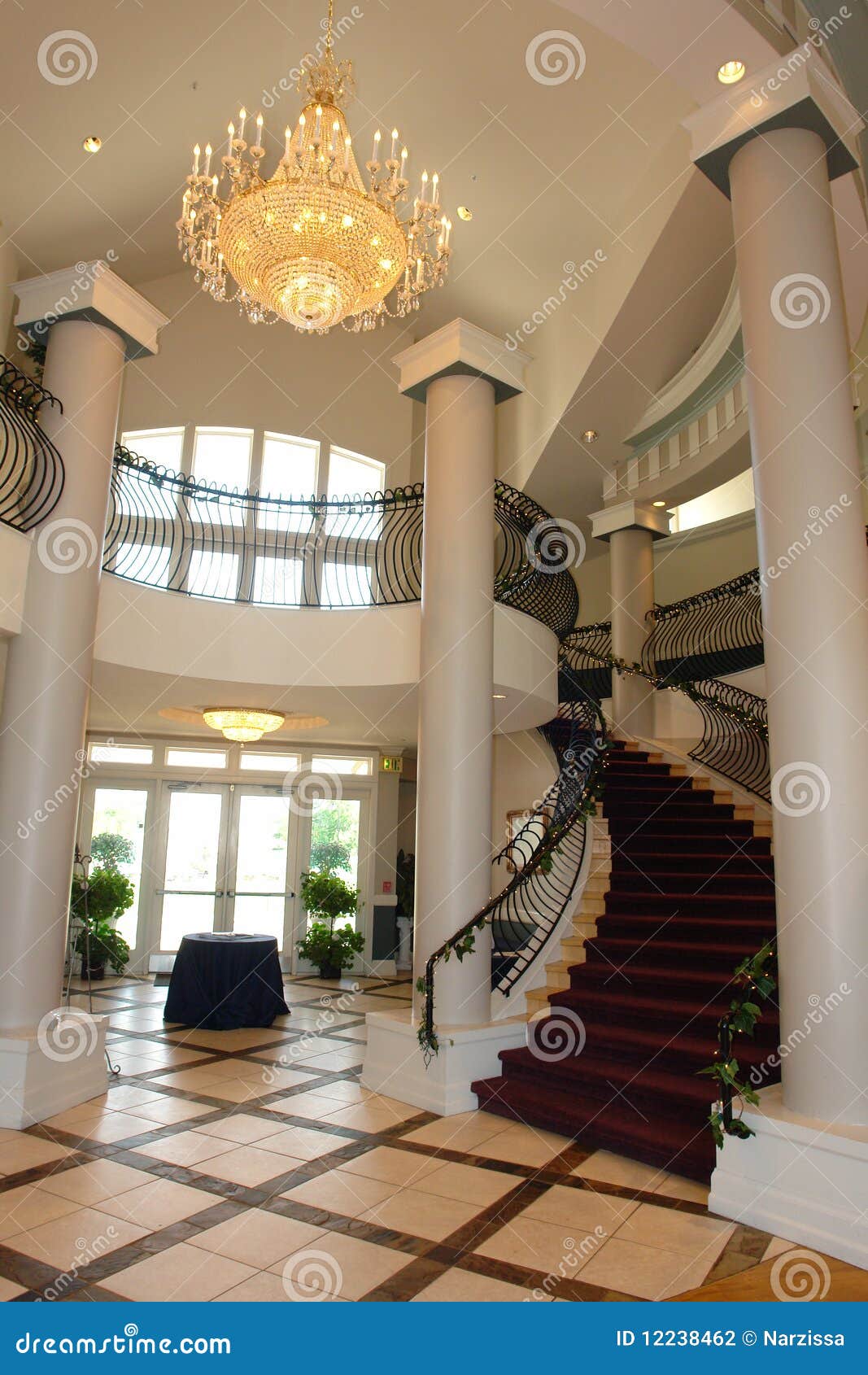 Ballroom Staircase stock photo. Image of chandelier, entrance - 12238462