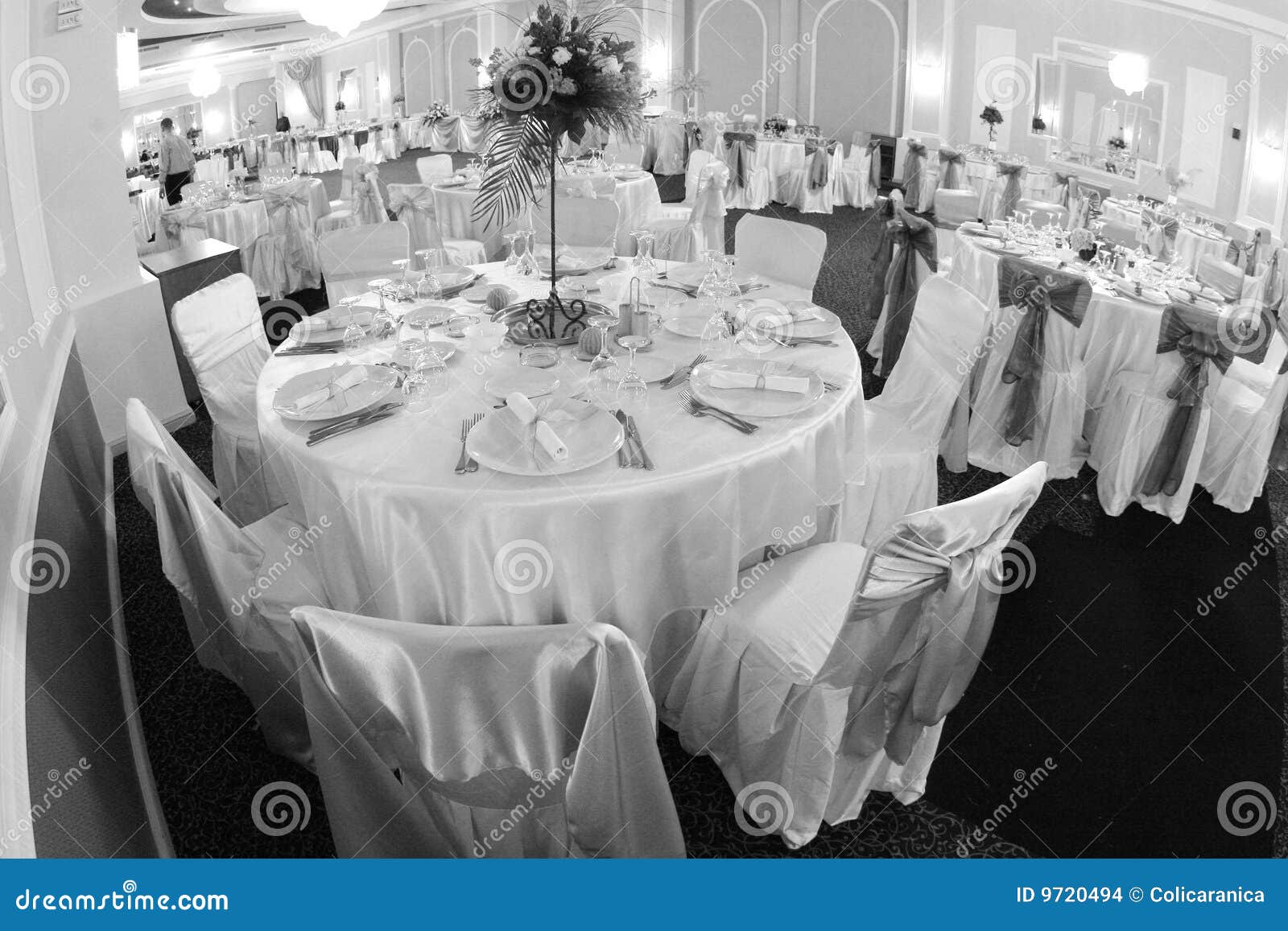 Ballroom table stock photo. Image of bows, table, party - 9720494