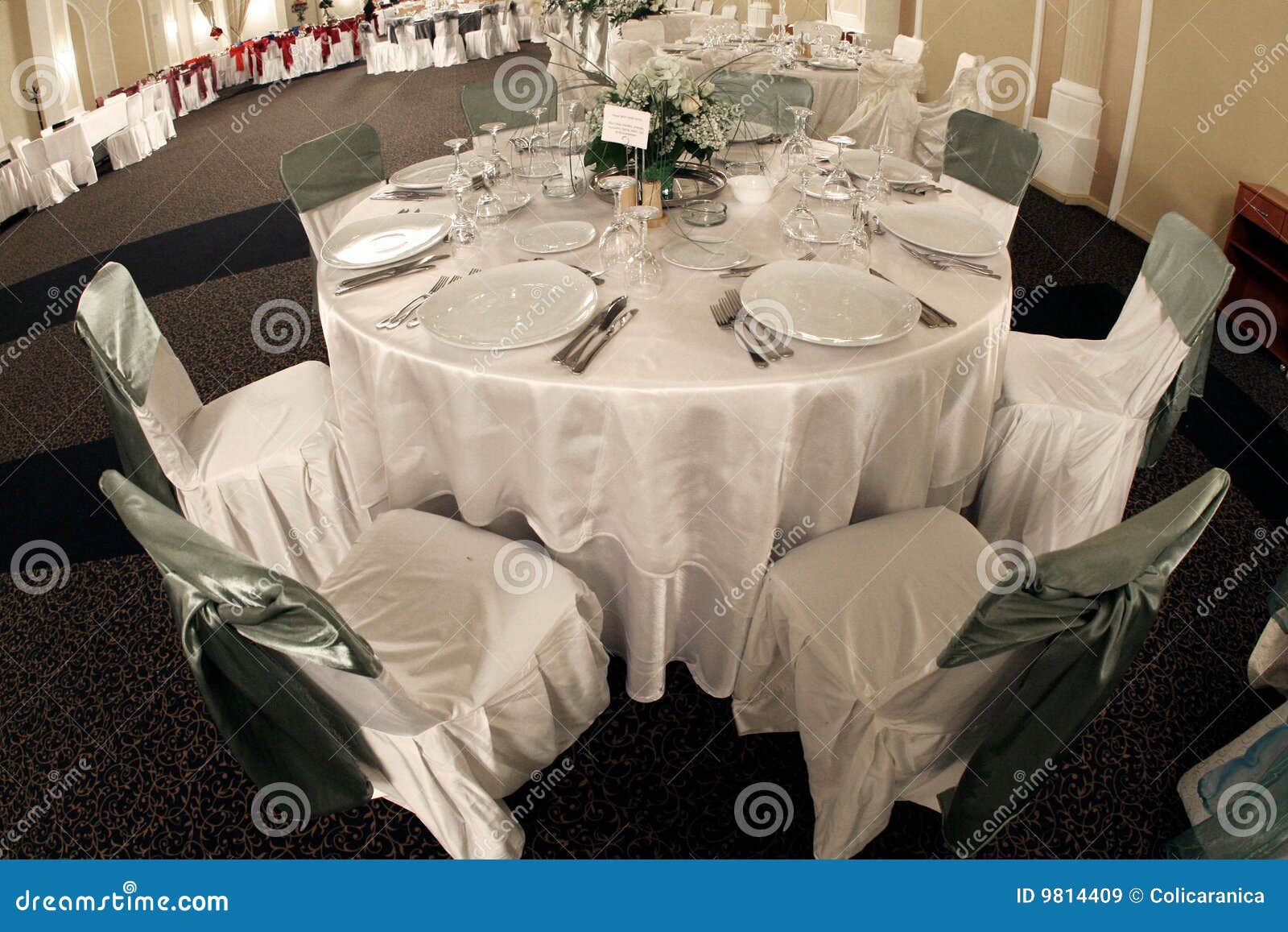Ballroom table stock image. Image of bunch, lights, rooms - 9814409