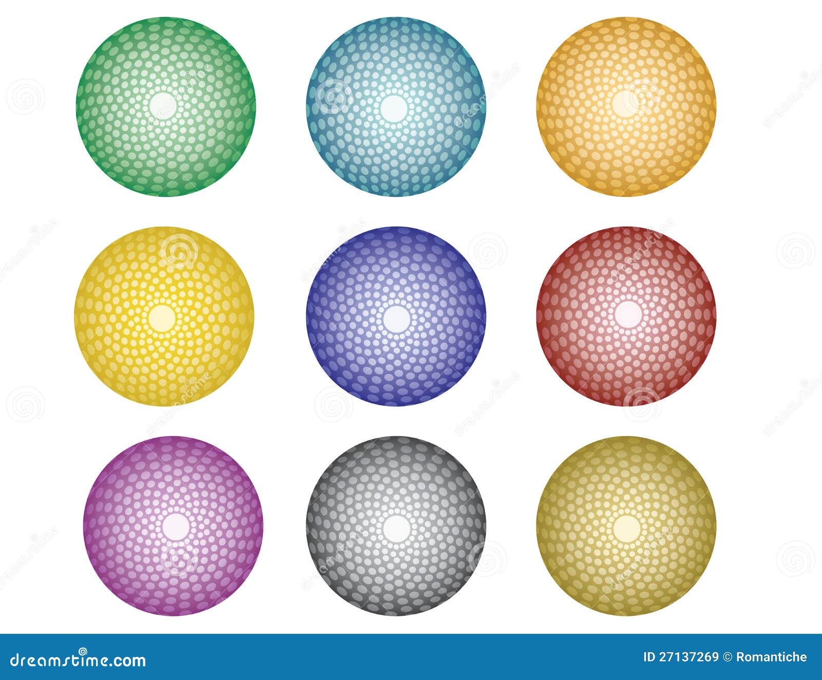Balls with Abstract Circles Pattern Stock Vector - Illustration of ...