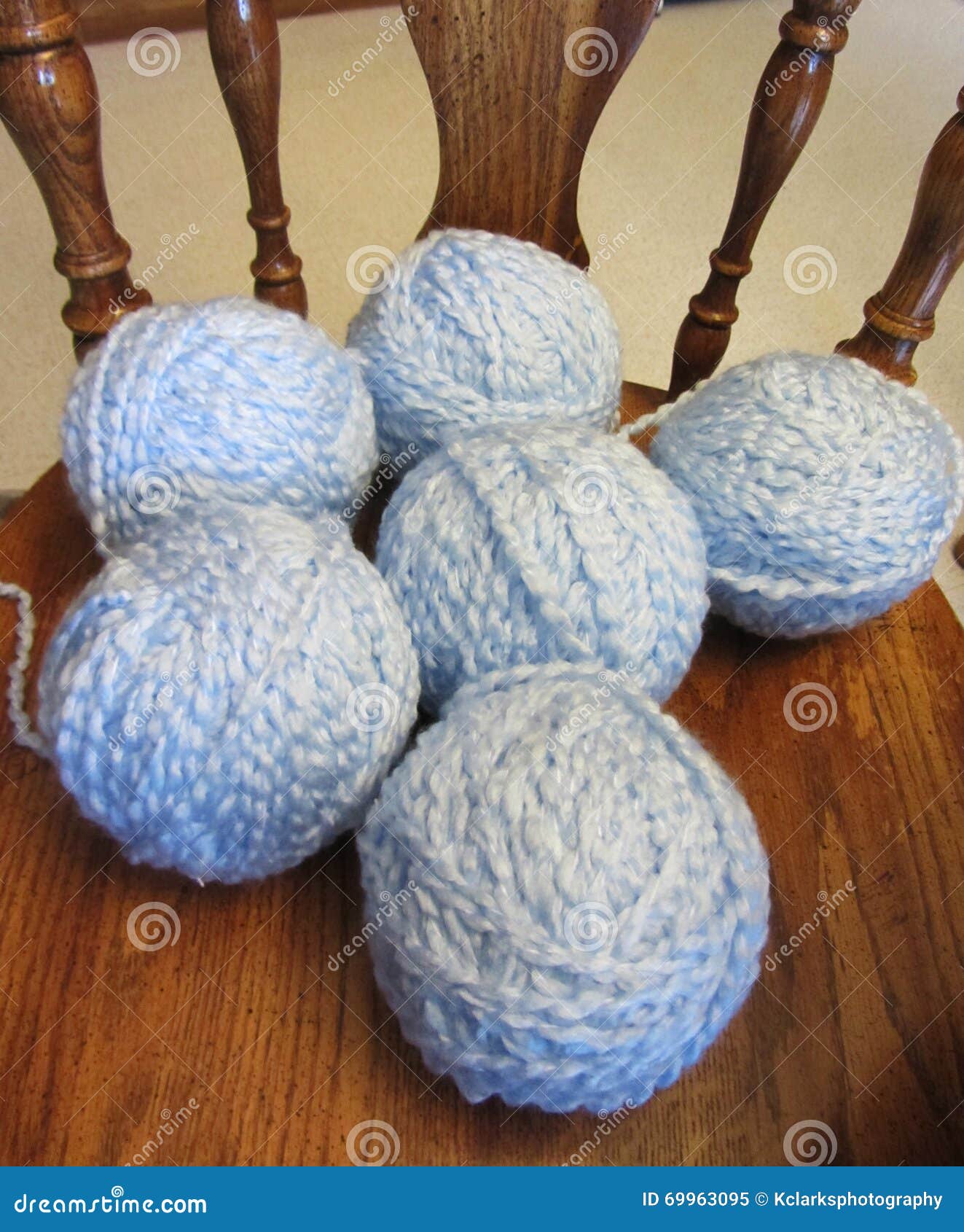 Balls of Baby Blue Yarn stock image. Image of handcrafts - 69963095