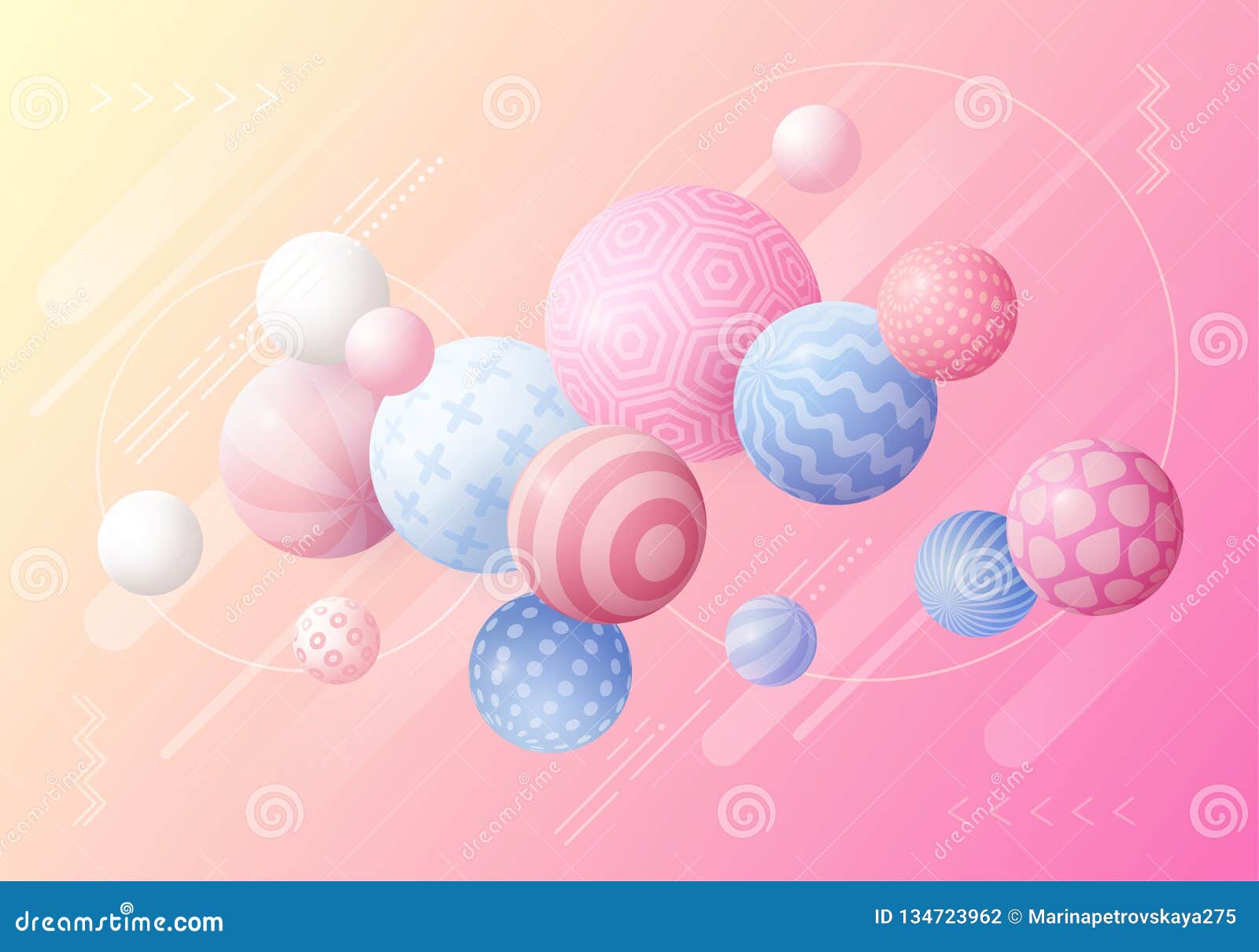 Multicolored Decorative Background with 3D Balls. Stock Vector ...