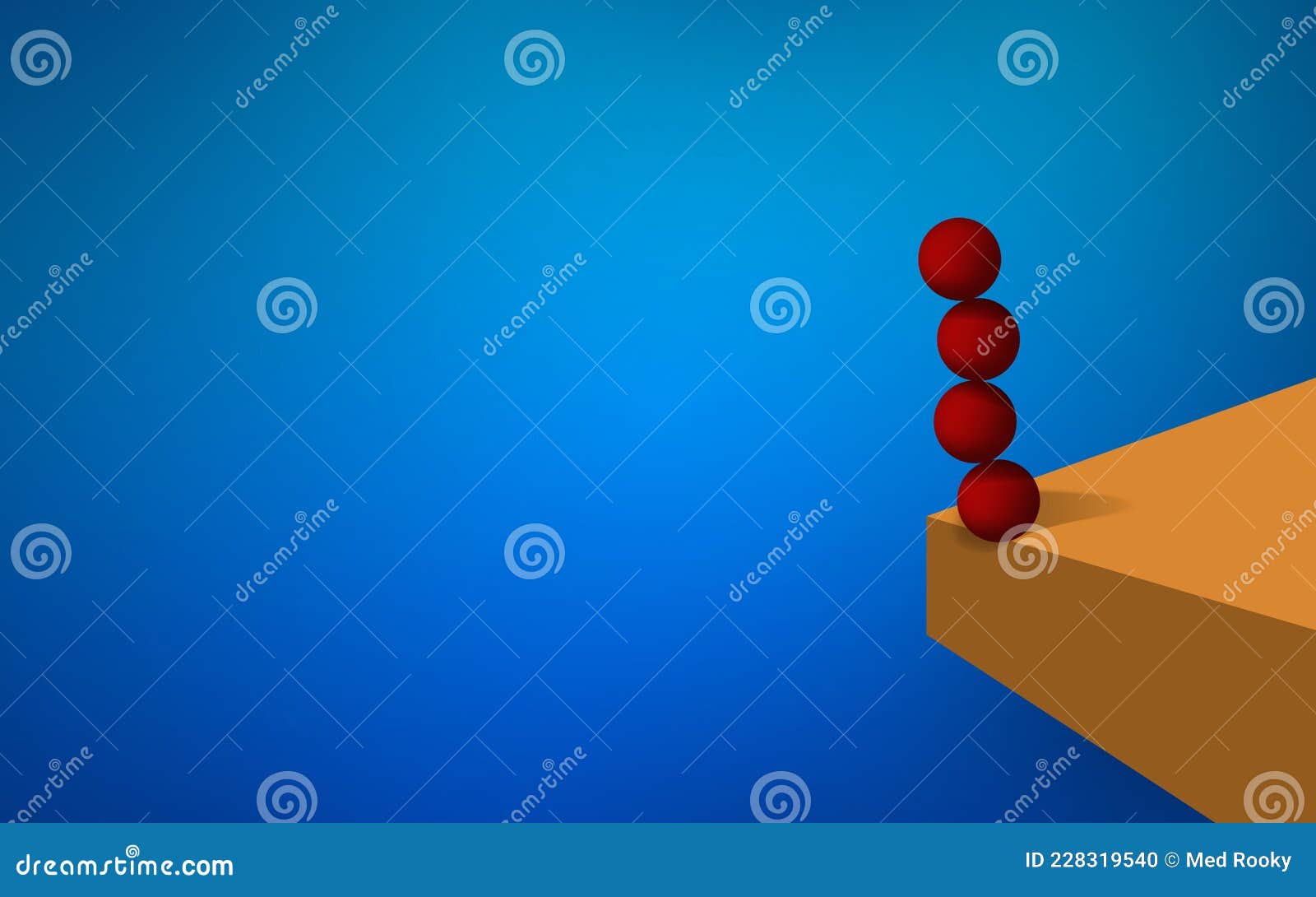 Balls Balance on Table in Blue Color Background with Copy Space Stock ...