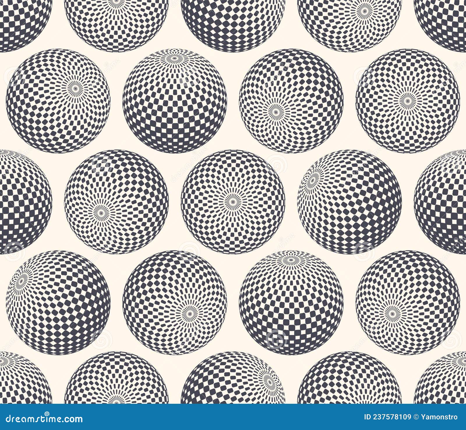 Balls with Checker Pattern Seamless Pattern Vector Modern Abstract ...