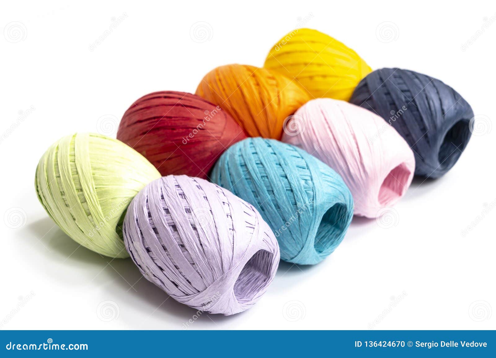 Balls of colored raffia stock photo. Image of ball, group - 136424670