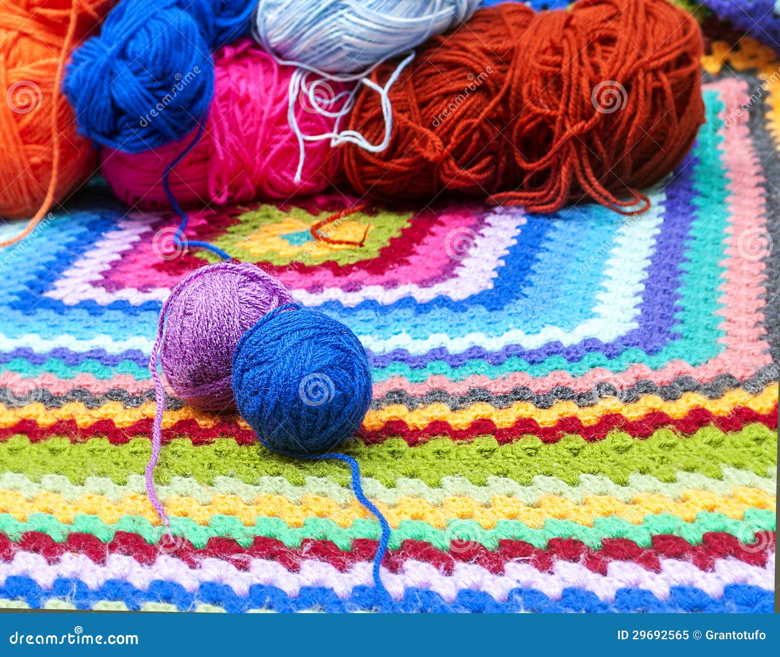 Balls of colored wool stock image. Image of coverlet - 29692565