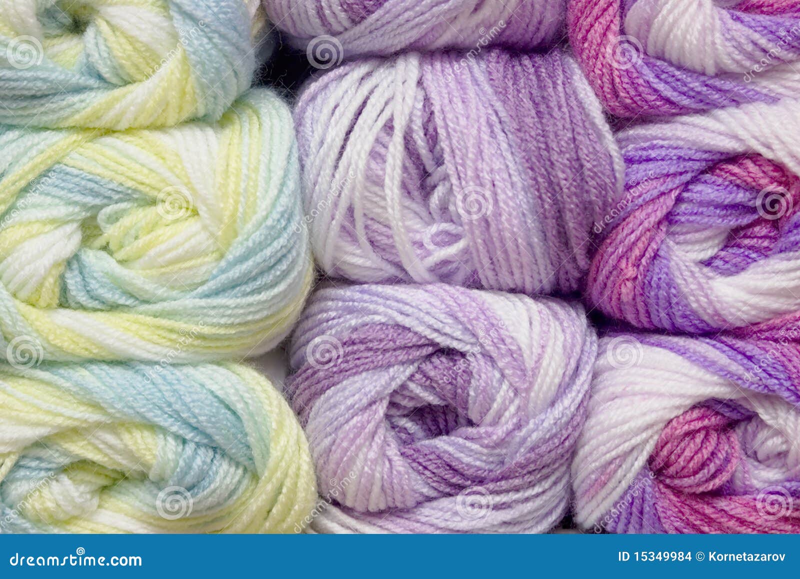 Balls of colored yarn. stock photo. Image of knitting - 15349984