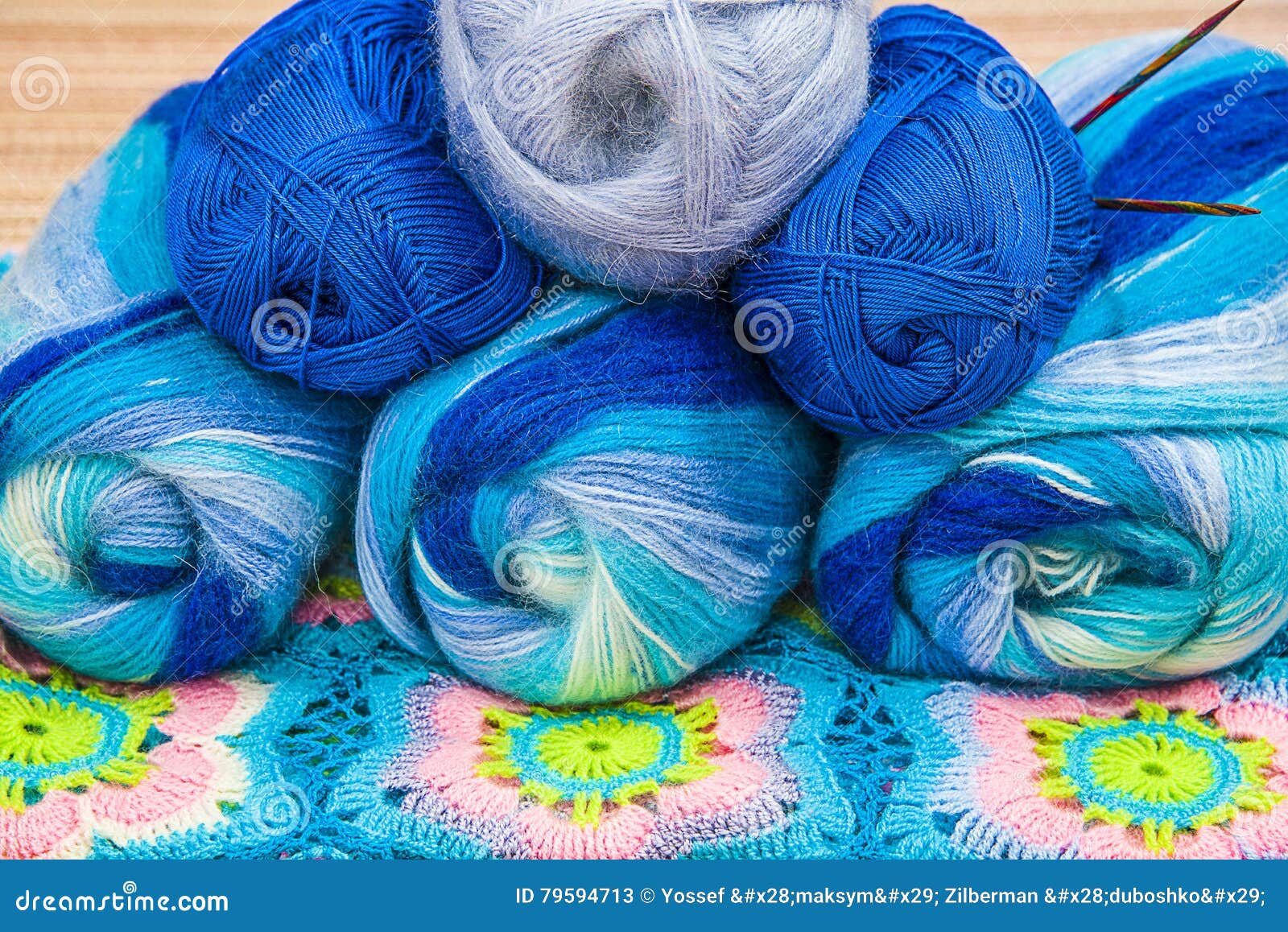 Balls of Colored Yarn. Multi- Wool in Stock Image - Image of scarf ...