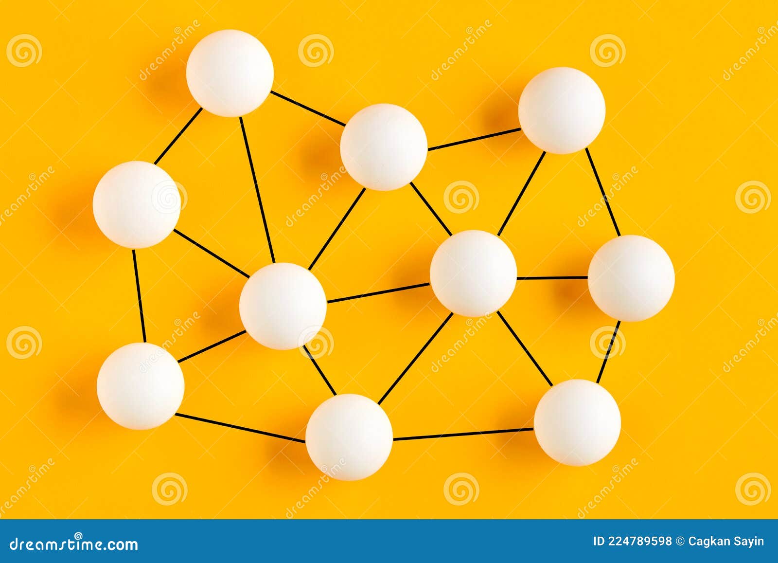 Balls Connected To Each Other Representing a Network Structure ...