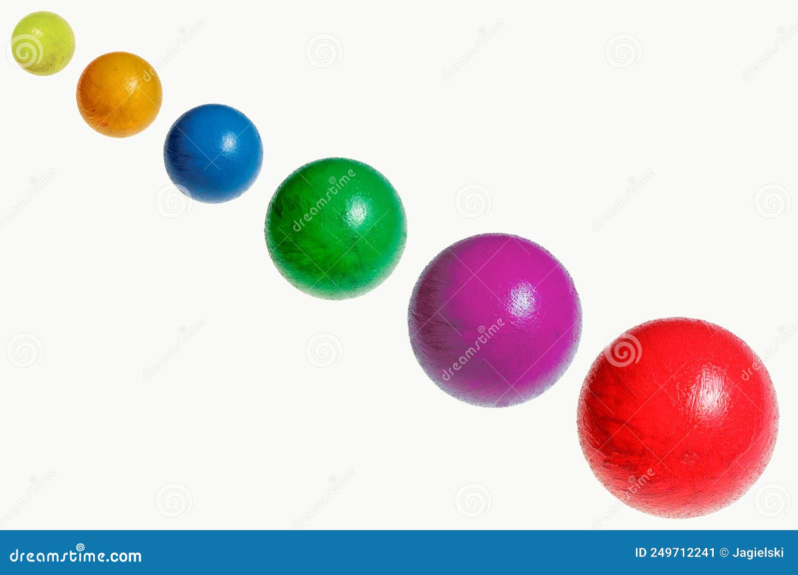 Balls of Different Colors on a White Background Stock Image - Image of ...