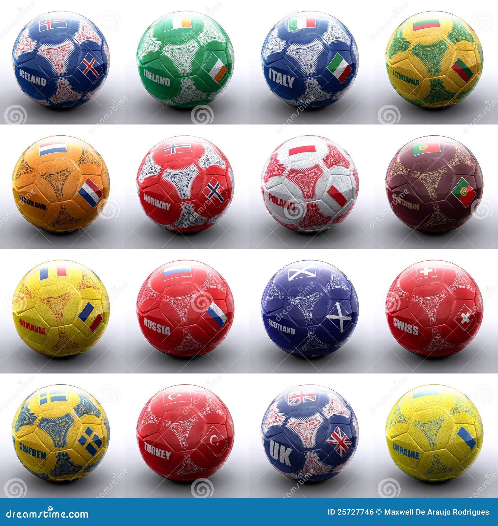 Balls with European Flags of Nations Stock Illustration - Illustration ...