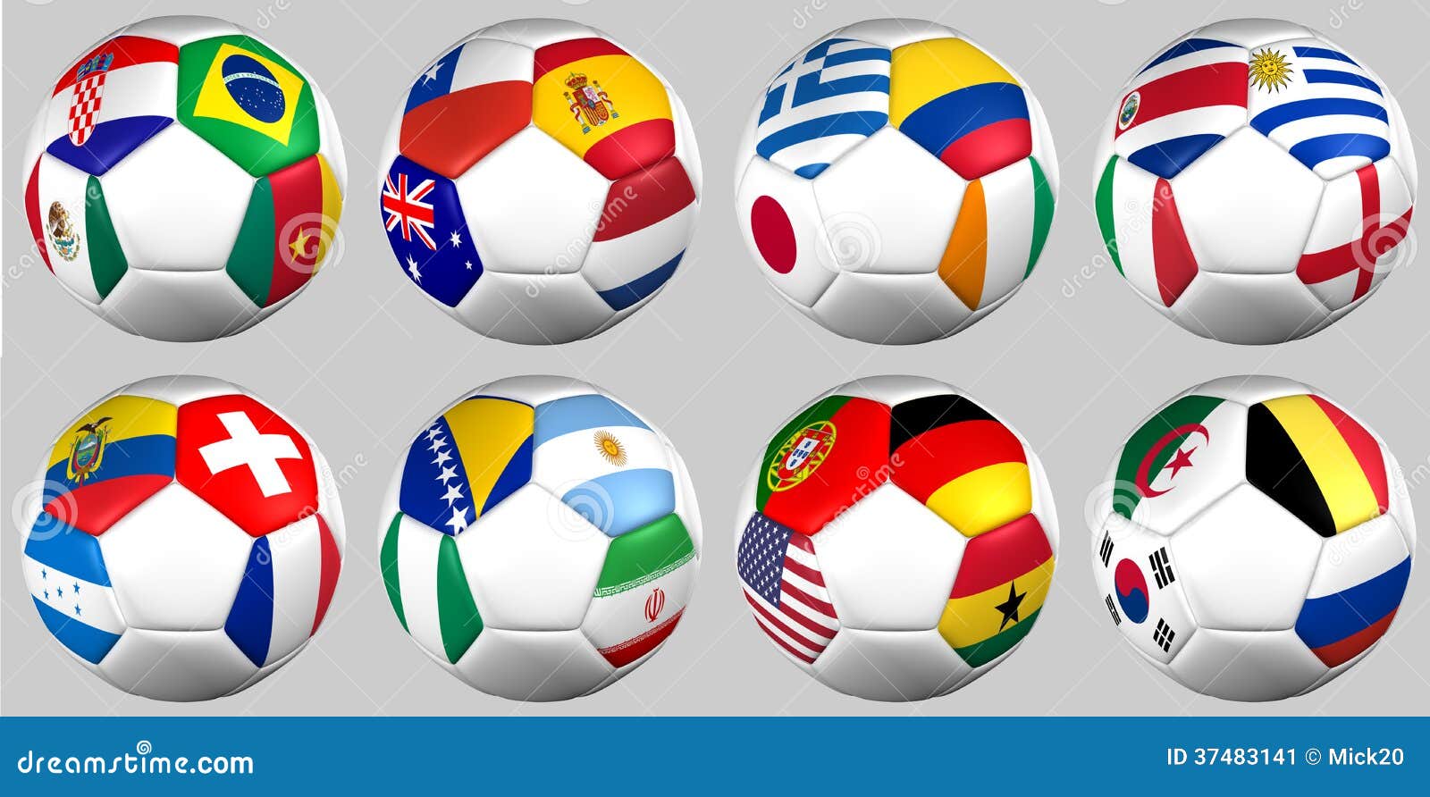 Balls With Flags Of The World 2014 Groups Stock Illustration ...