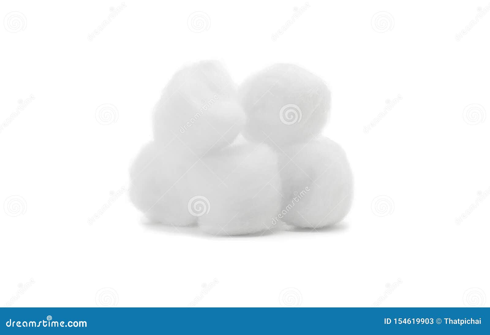 Balls of Fluffy Cotton Wool Isolated on White Background. Stock Image ...