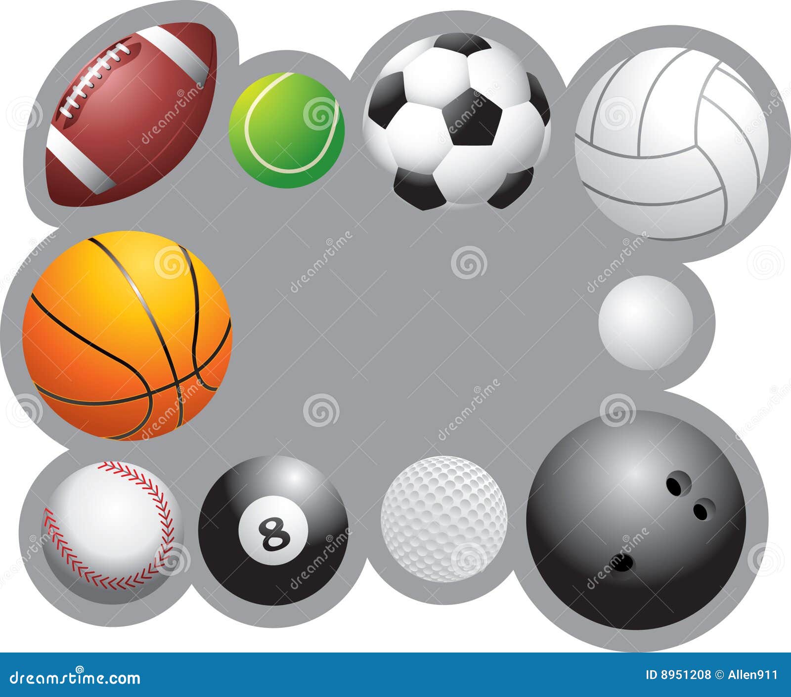 Balls frame sports иллюстрация вектора. иллюстрации насчитывающей ...