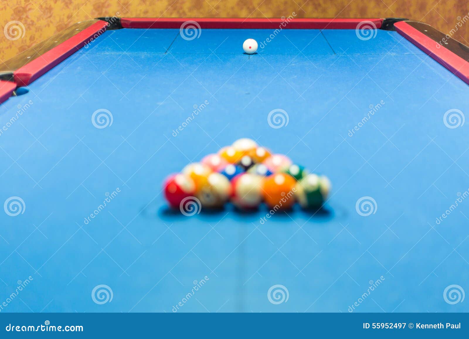 Balls racked on pool table stock image. Image of billiards - 55952497
