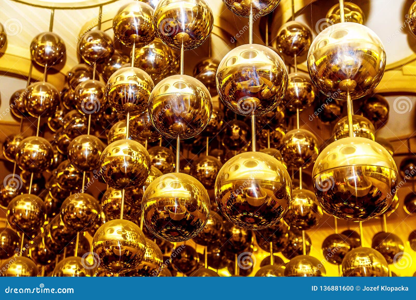 Balls with Reflection, Balls of Gold Color. Stock Photo - Image of ...