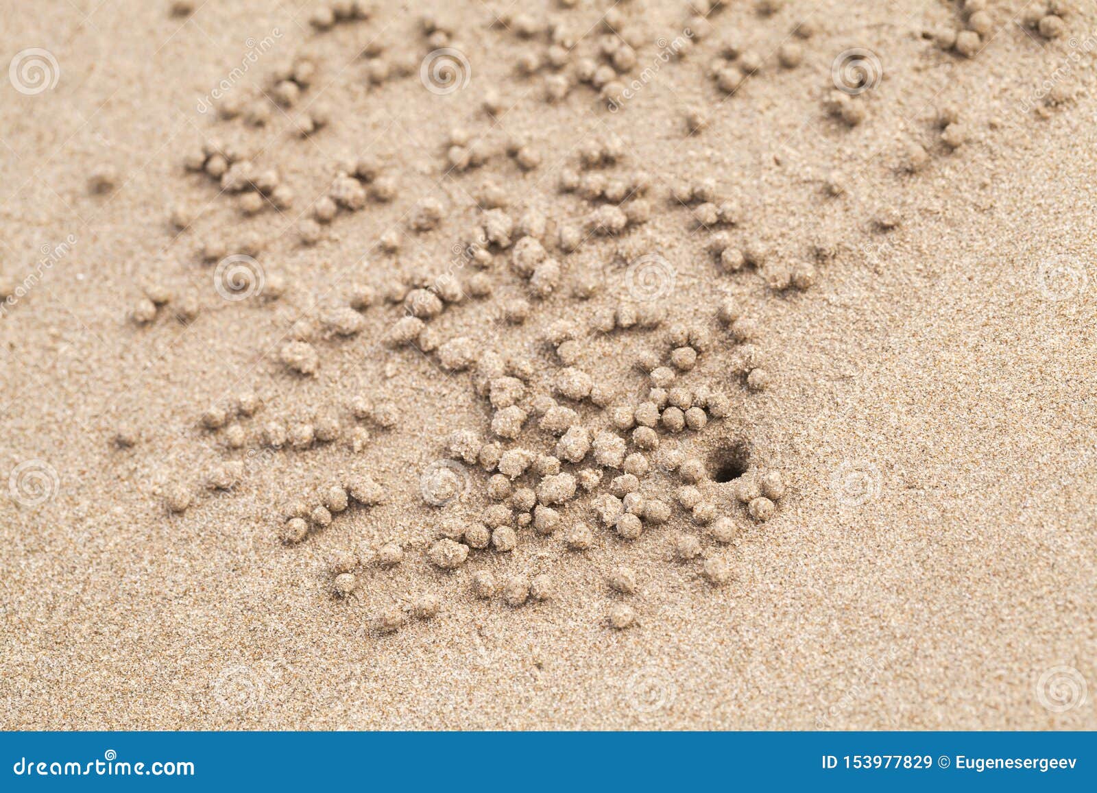 Balls of Sand and Hole Made by Sand Bubbler Stock Image - Image of ...
