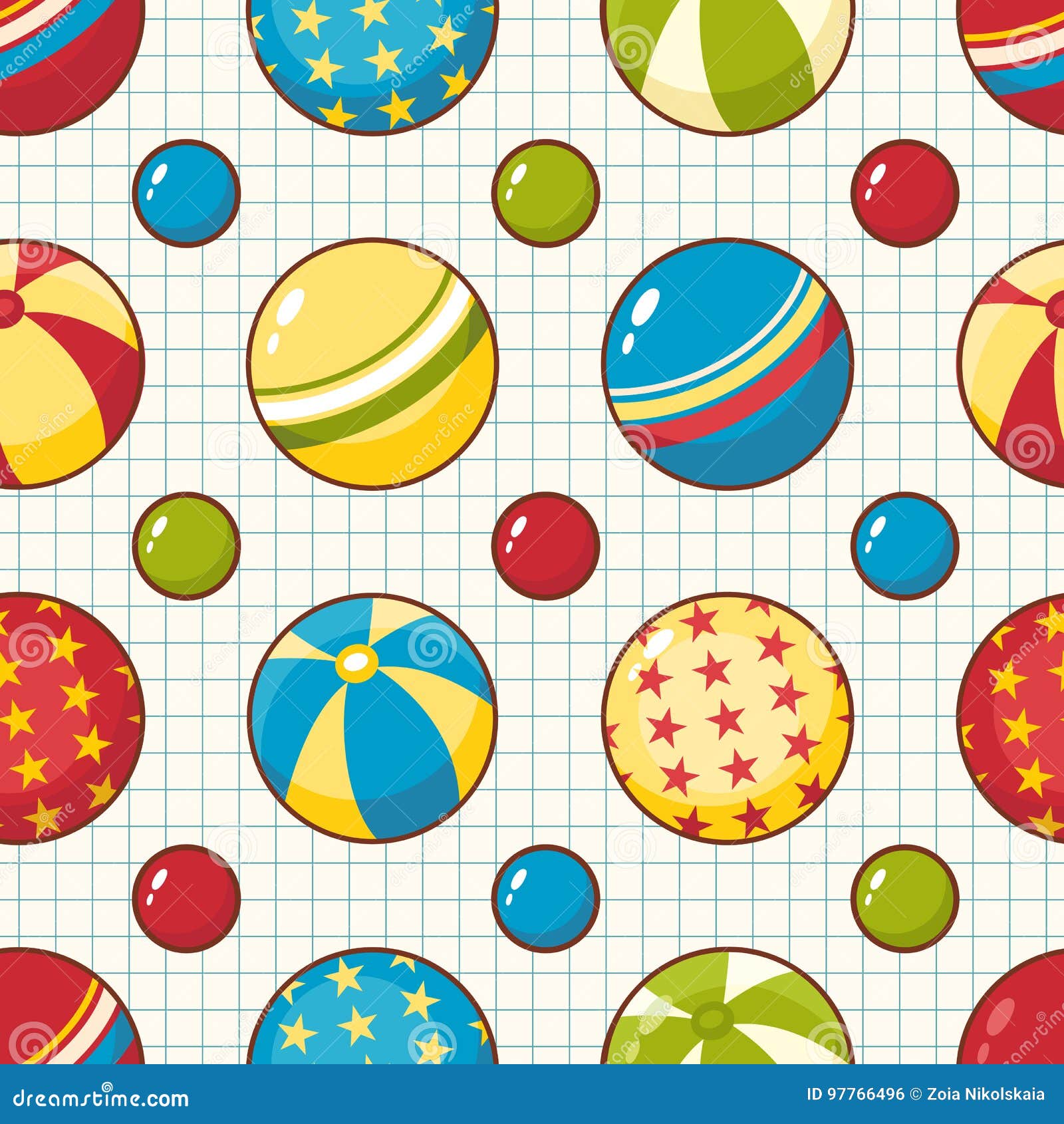 Balls. Seamless pattern stock vector. Illustration of abstract - 97766496