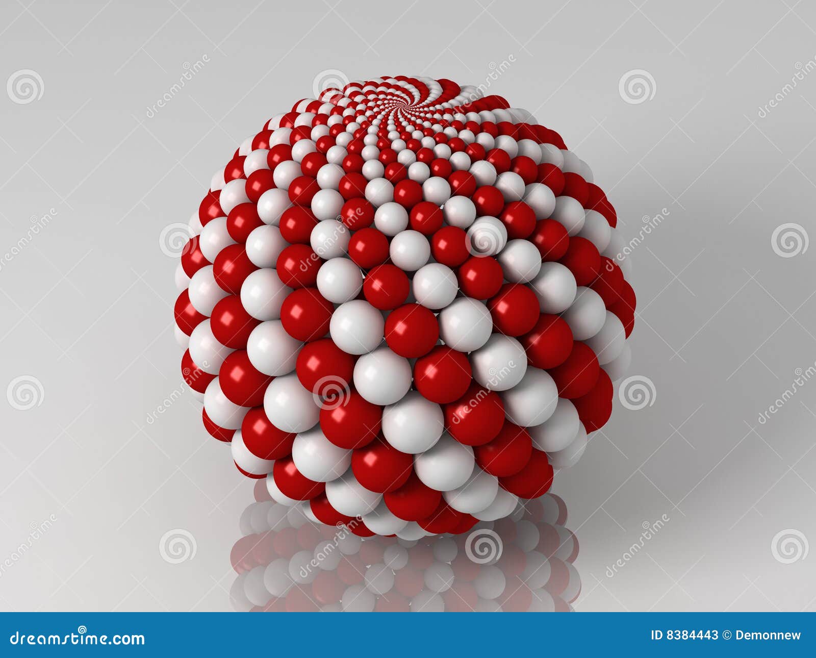 Balls On Spiral Of Color And Monochrome Streams. Moving Optical Illusion Vector Surreal ...