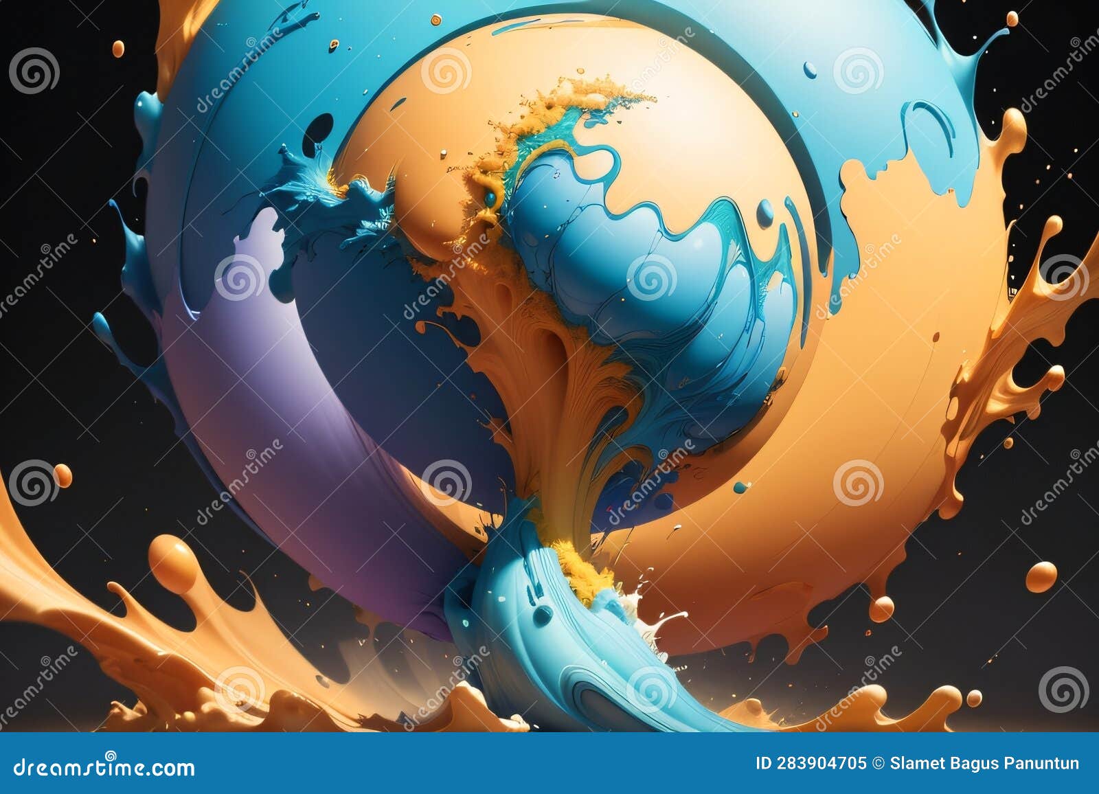 Balls with Splashes of Paint Form an Abstract Pattern Stock ...