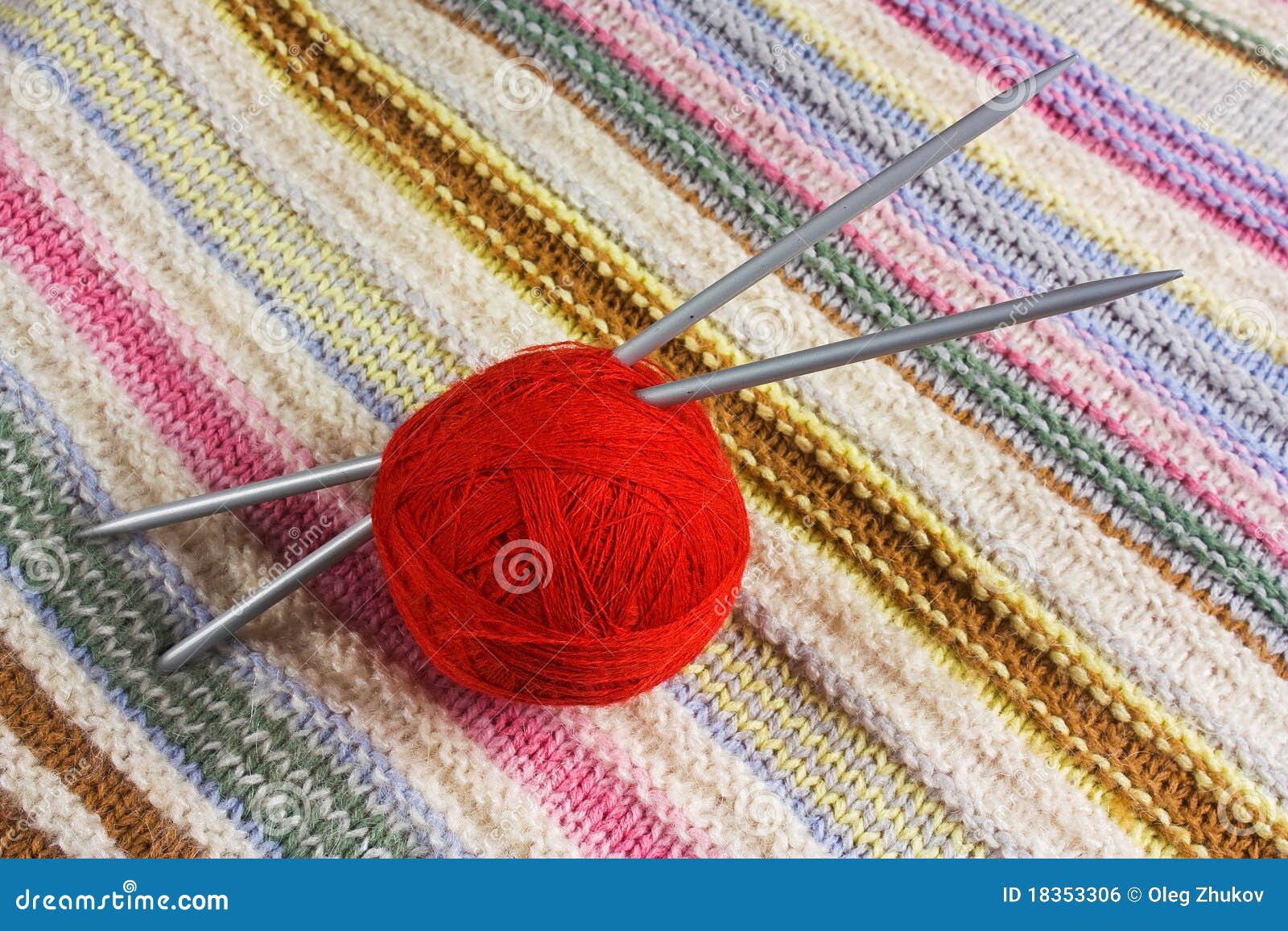 Balls with Thread for Knitting Stock Photo - Image of needlework ...