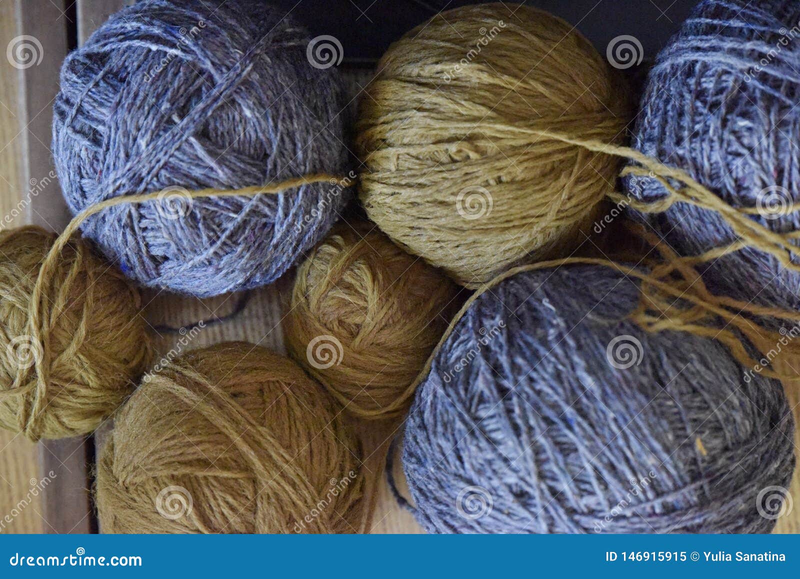 Balls of Threads for Knitting Stock Image - Image of wool, natural ...