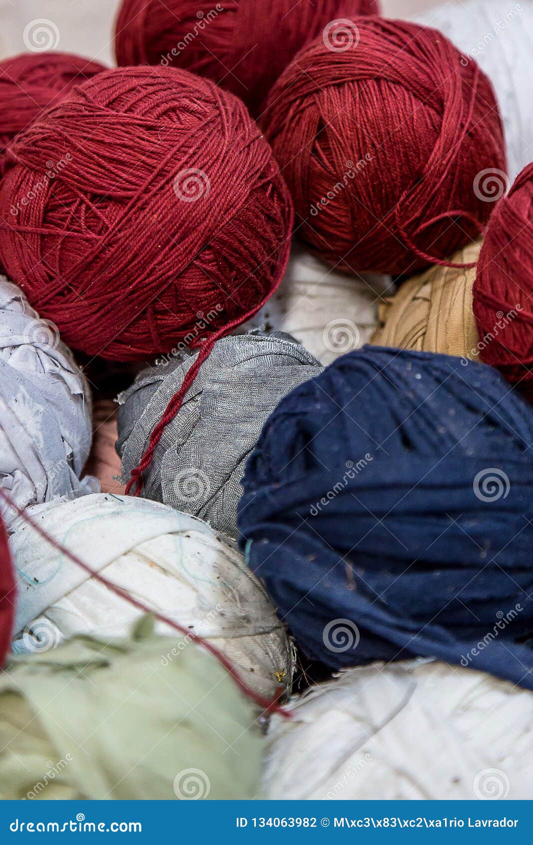 Balls of Threads and Rag Balls Stock Photo - Image of hobby, colorful ...