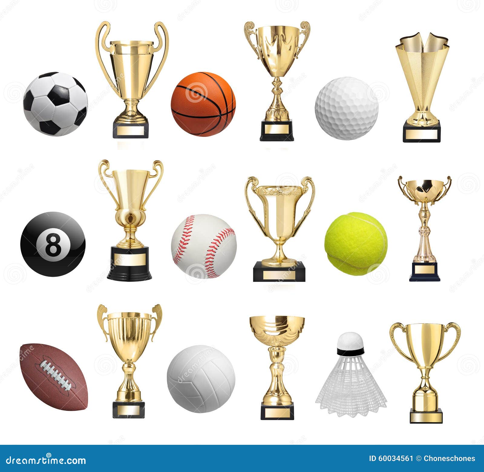 Balls and trophies stock illustration. Illustration of athletic - 60034561